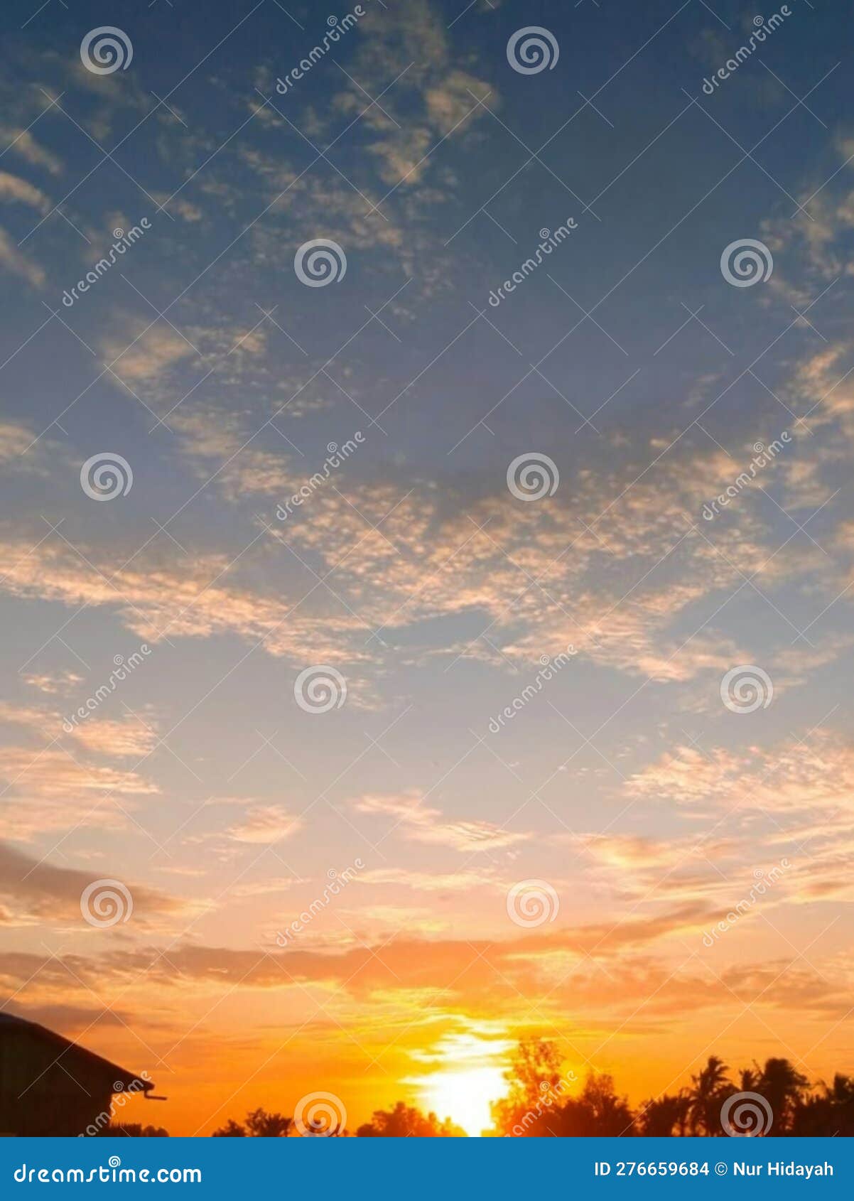 Beautiful Orange Sky in the Middle of the Sunset Stock Photo - Image of ...