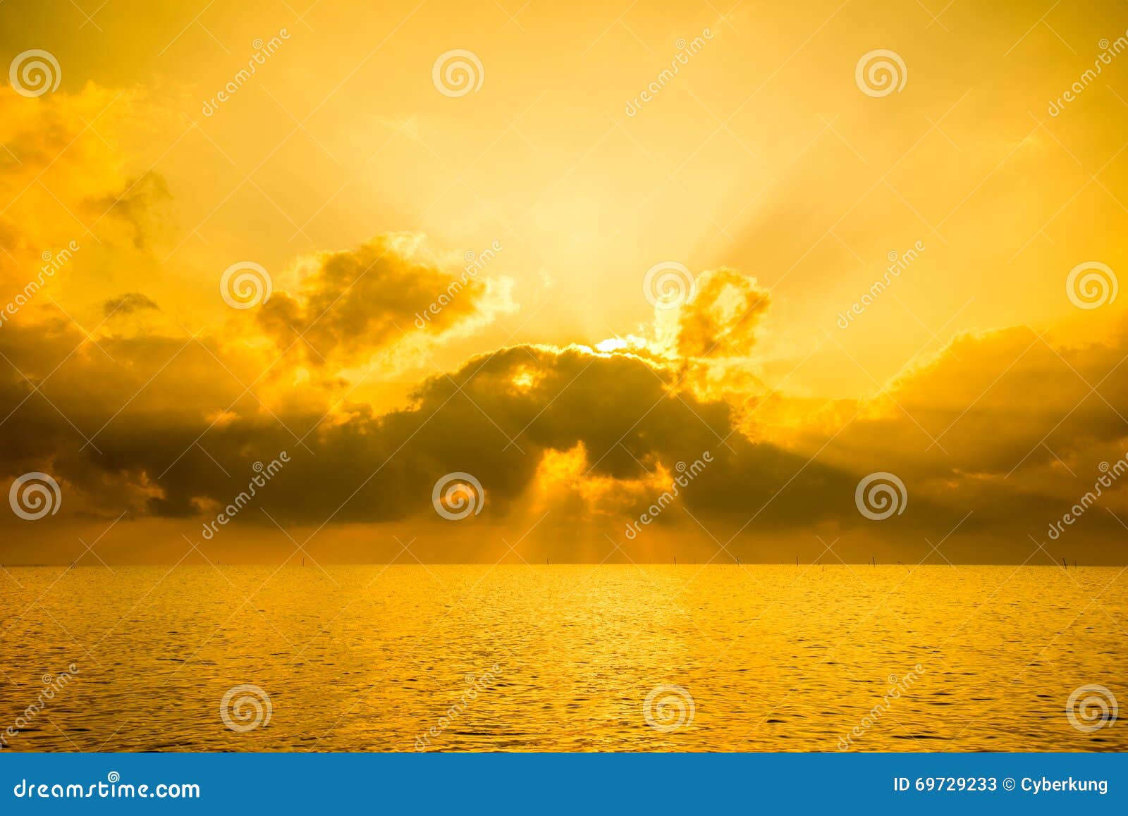 Beautiful Orange Sky and Sunray. Stock Image - Image of beautiful ...