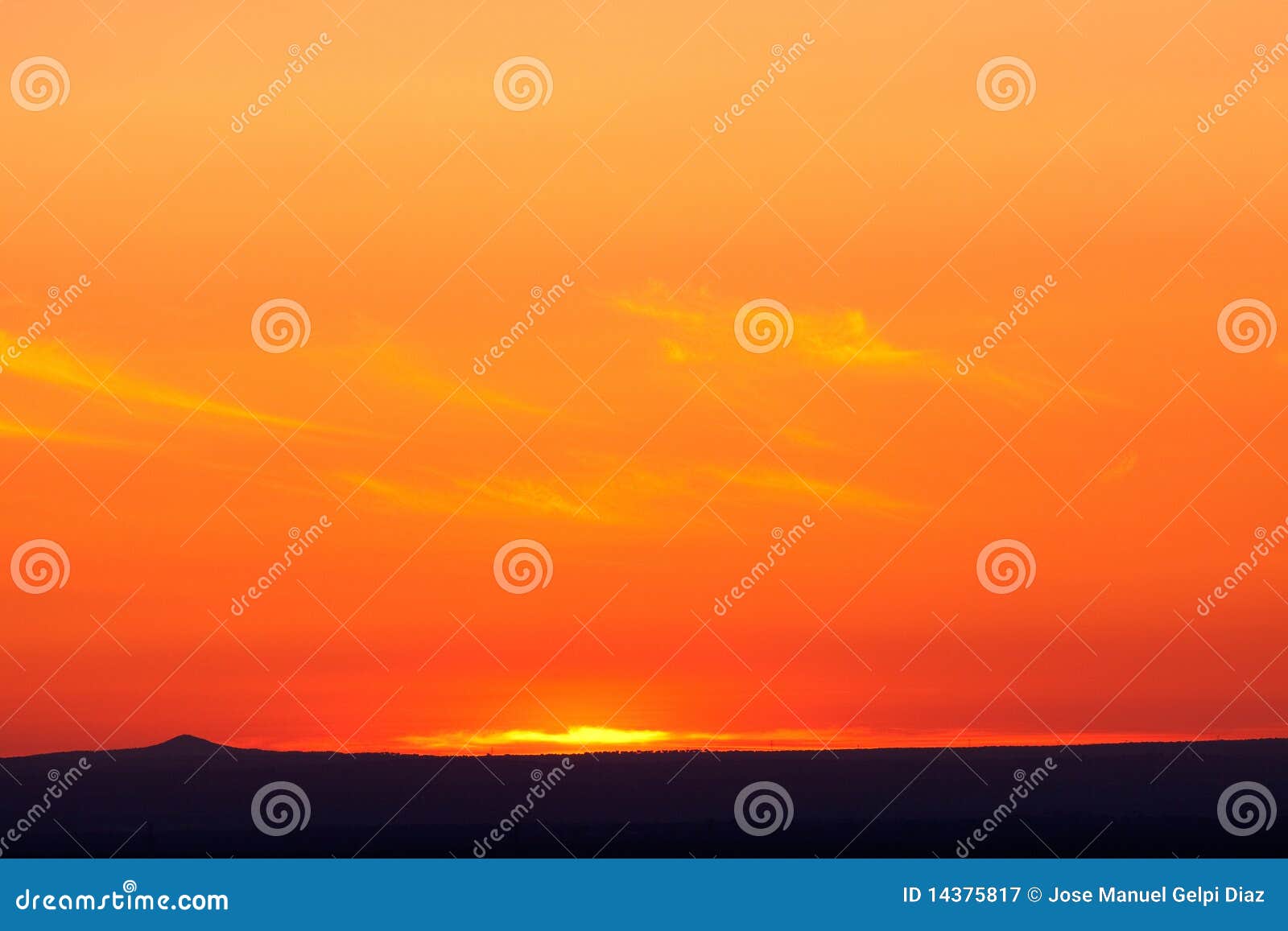 Beautiful orange sunset stock image. Image of light, view - 14375817