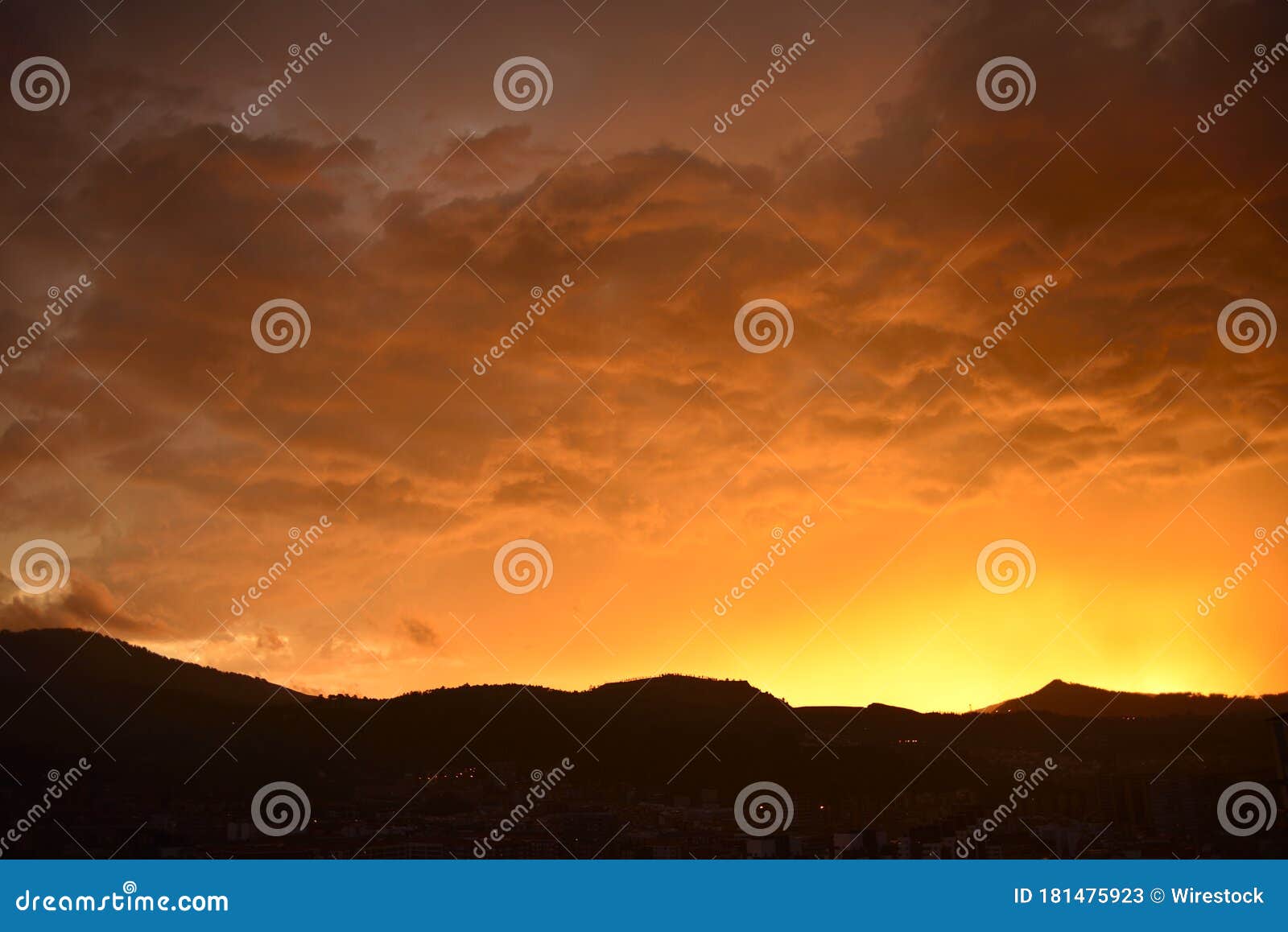 Beautiful Orange Sunset and the City Stock Image - Image of tropical ...
