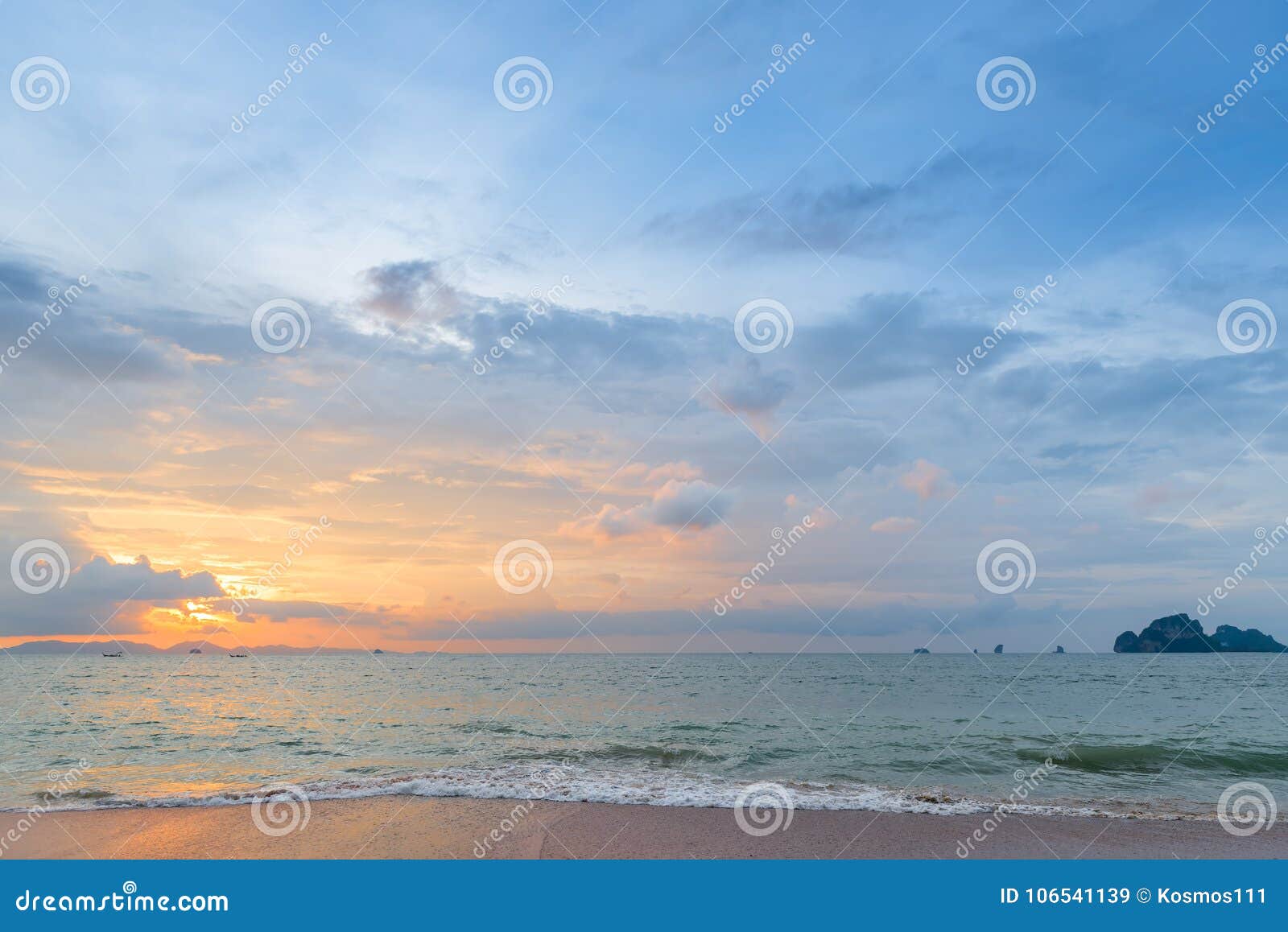 Beautiful Orange Sunset in the Lower Left Corner of the Frame, Stock ...