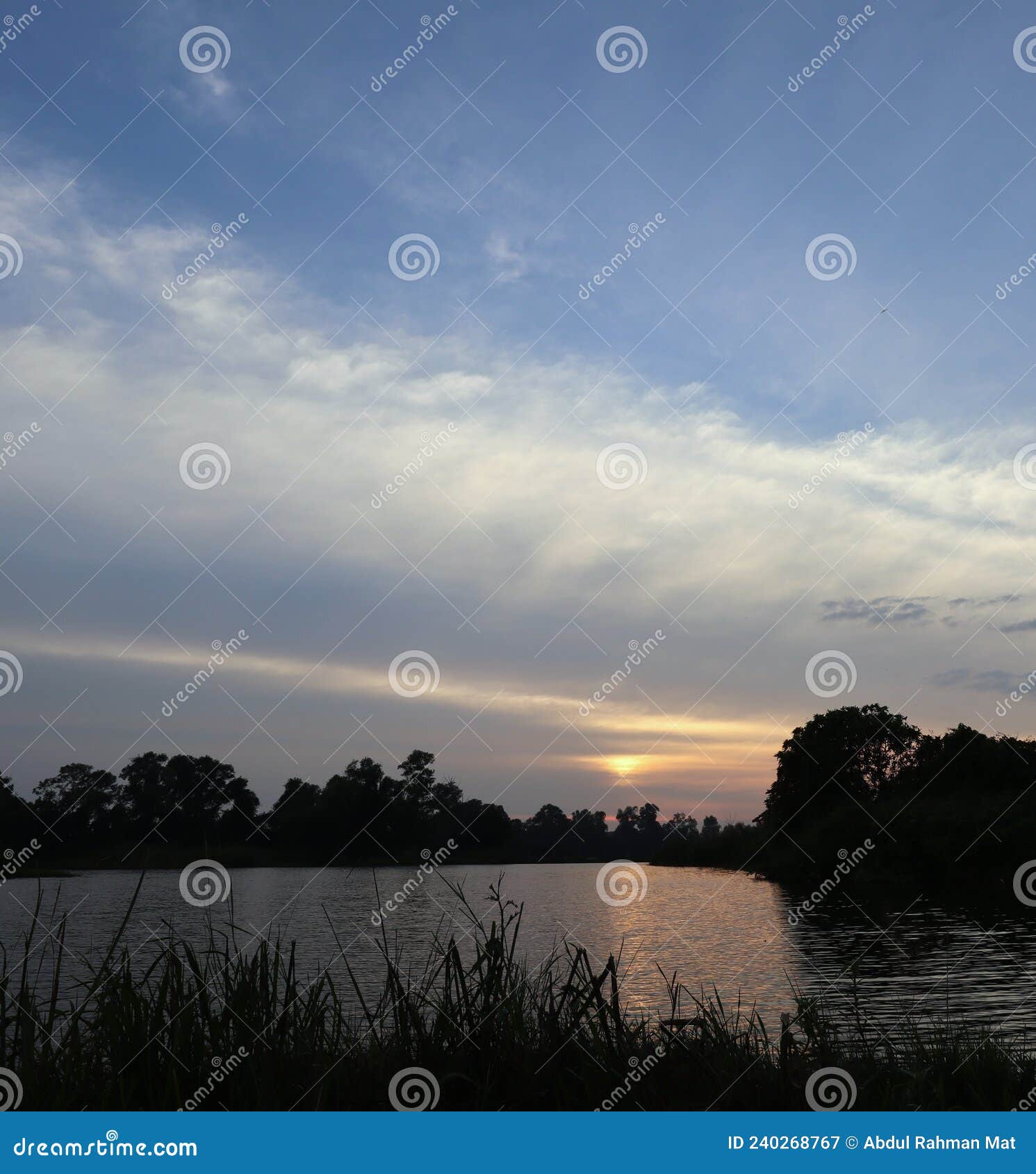 An Orange Sunset at the Lake Side Stock Image - Image of side, dusk ...