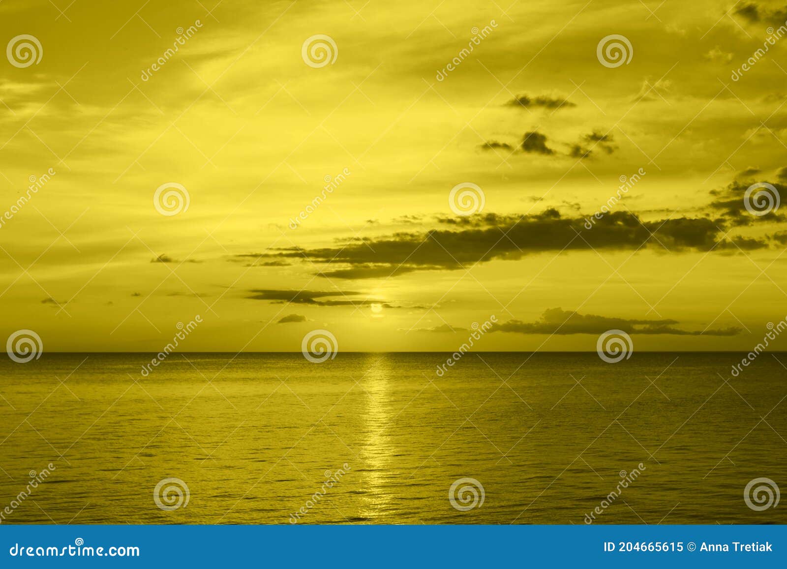 Beautiful Orange Sunset of the Sea Beach with Rays of Deep Blue Sky and ...