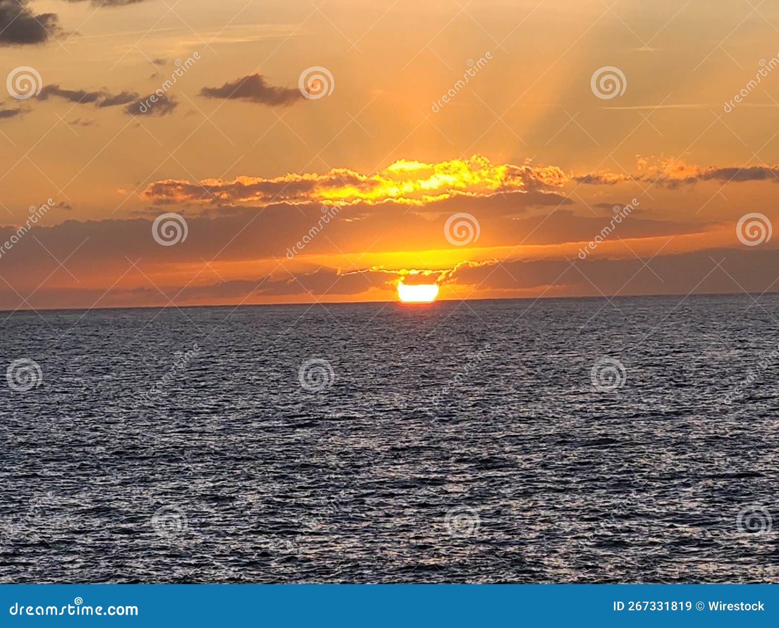 Beautiful Orange Sunset on the Seashore Stock Image - Image of ...