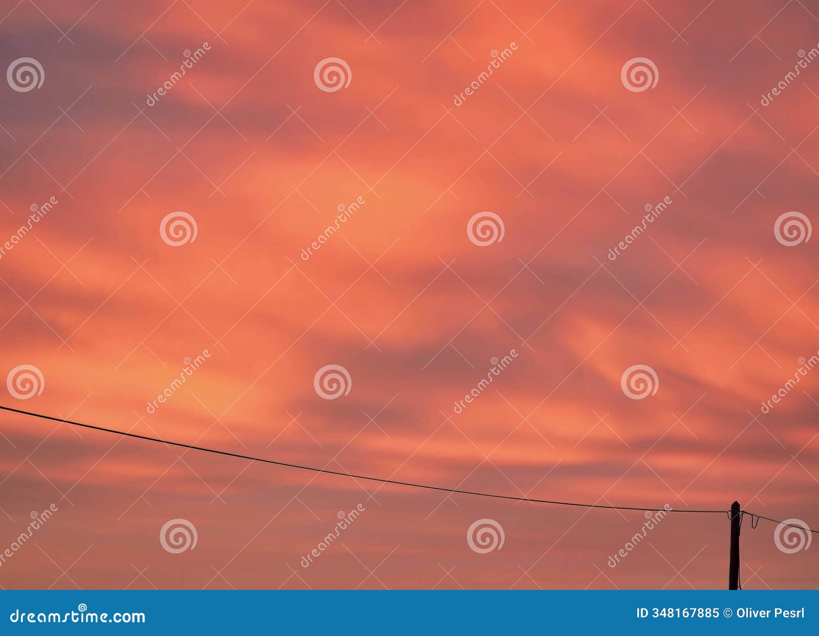 Beautiful Orange Sunset Sky with Subtle Patterns of Clouds Stock Image ...