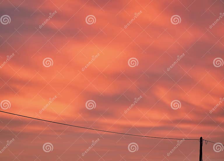 Beautiful Orange Sunset Sky with Subtle Patterns of Clouds Stock Image ...