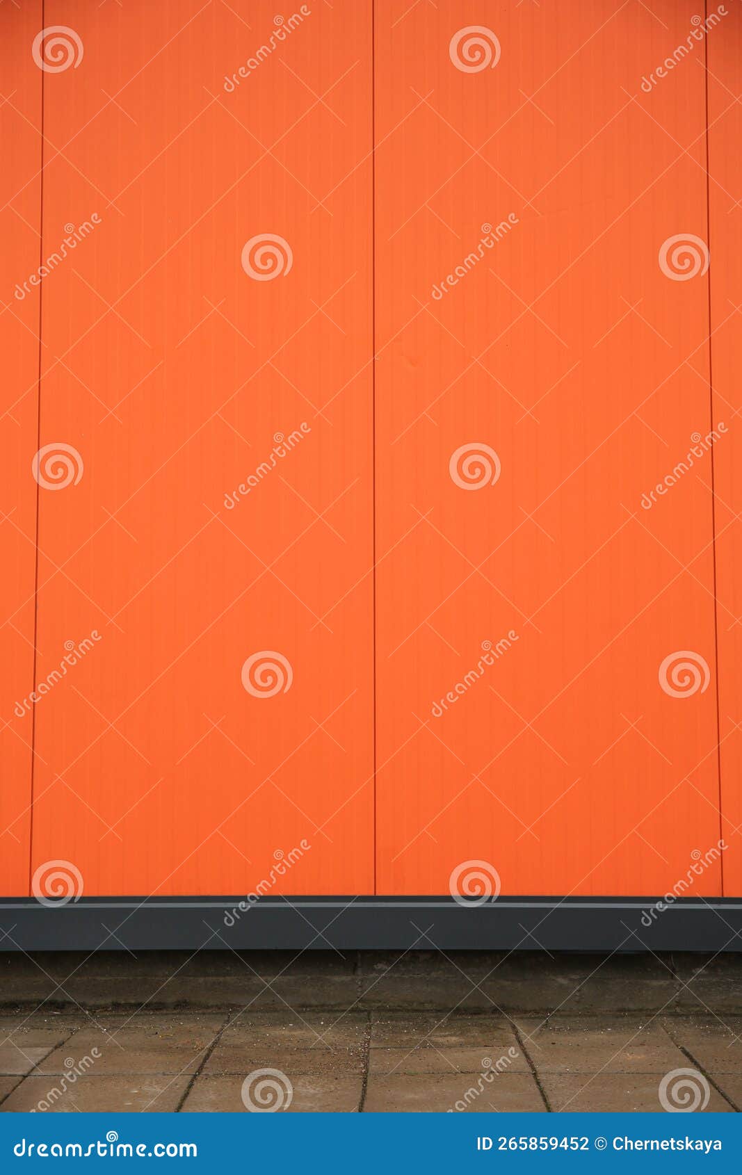 Beautiful Orange Wall and Stone Pavement Outdoors Stock Photo - Image ...
