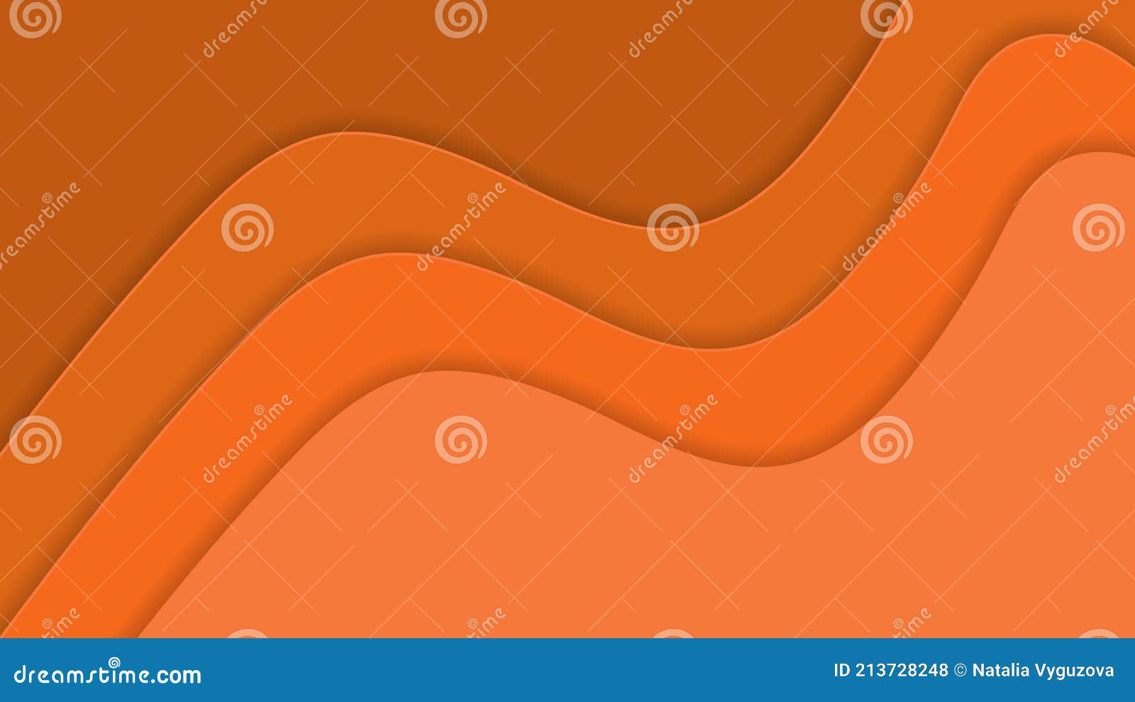 Beautiful Orange Wavy Background is Made in Layer Style Stock Vector ...
