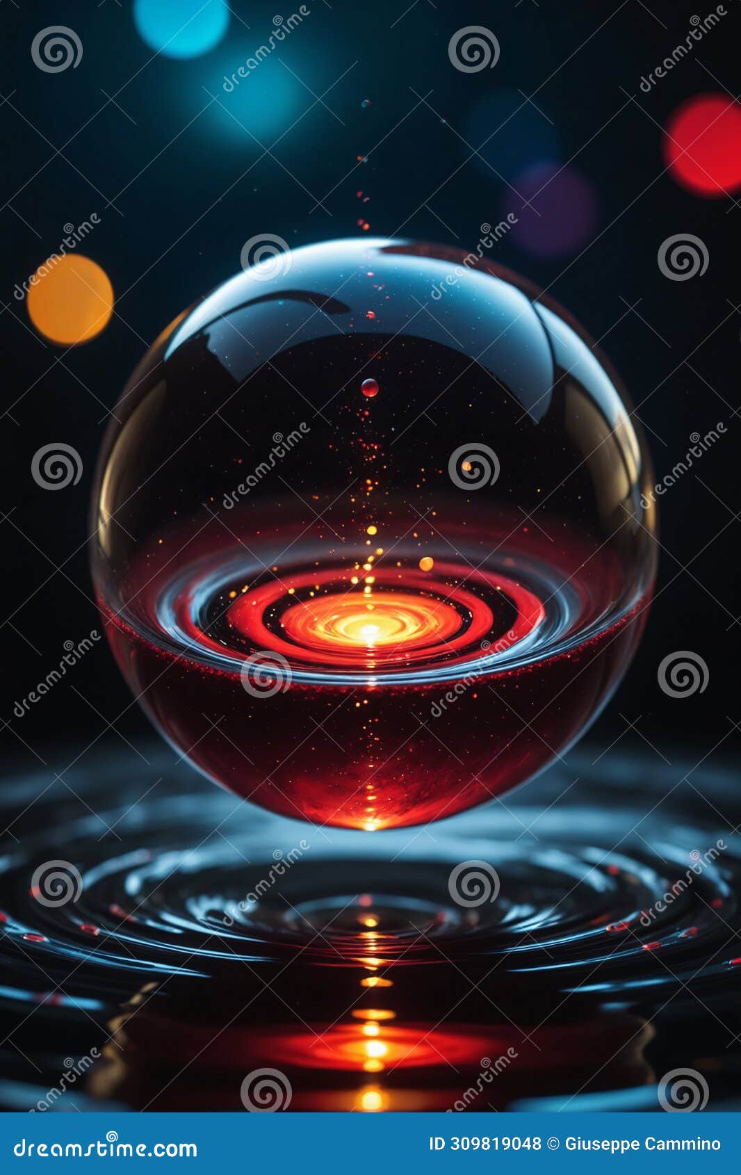 A Beautiful Orb Floating on a Swirling Vortex of Beautiful Black Thick ...