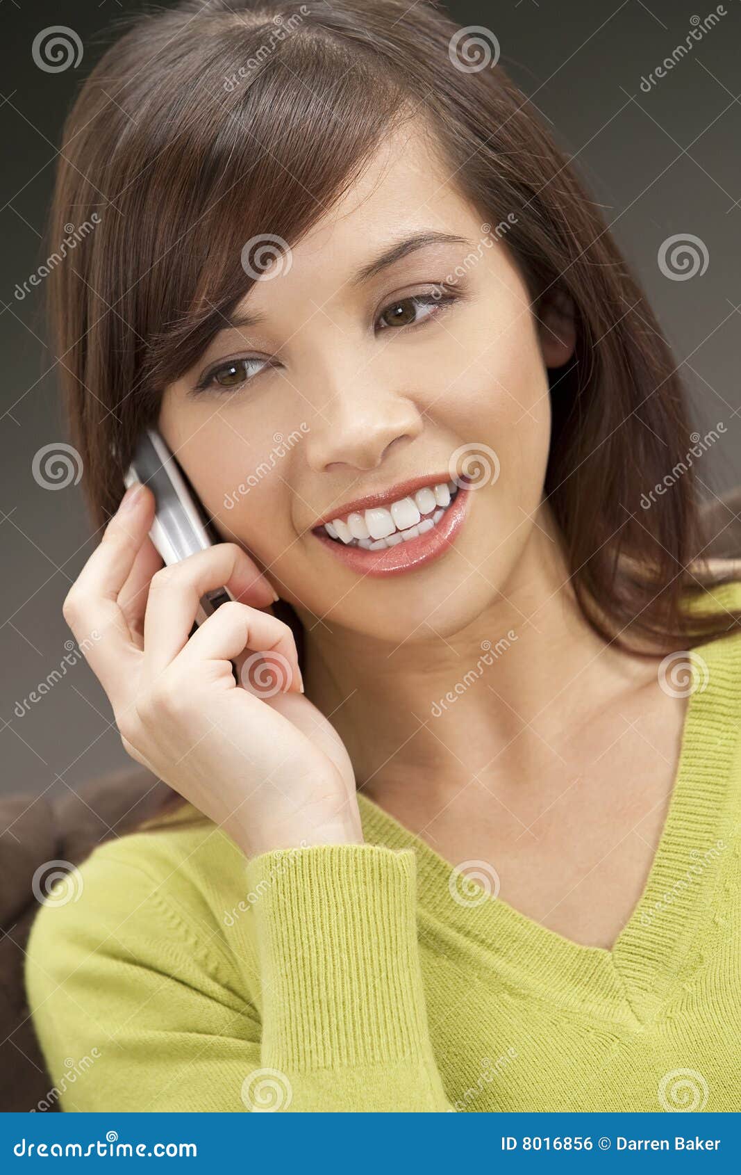 Beautiful Oriental Phone Call Stock Photo - Image of asian, portrait ...