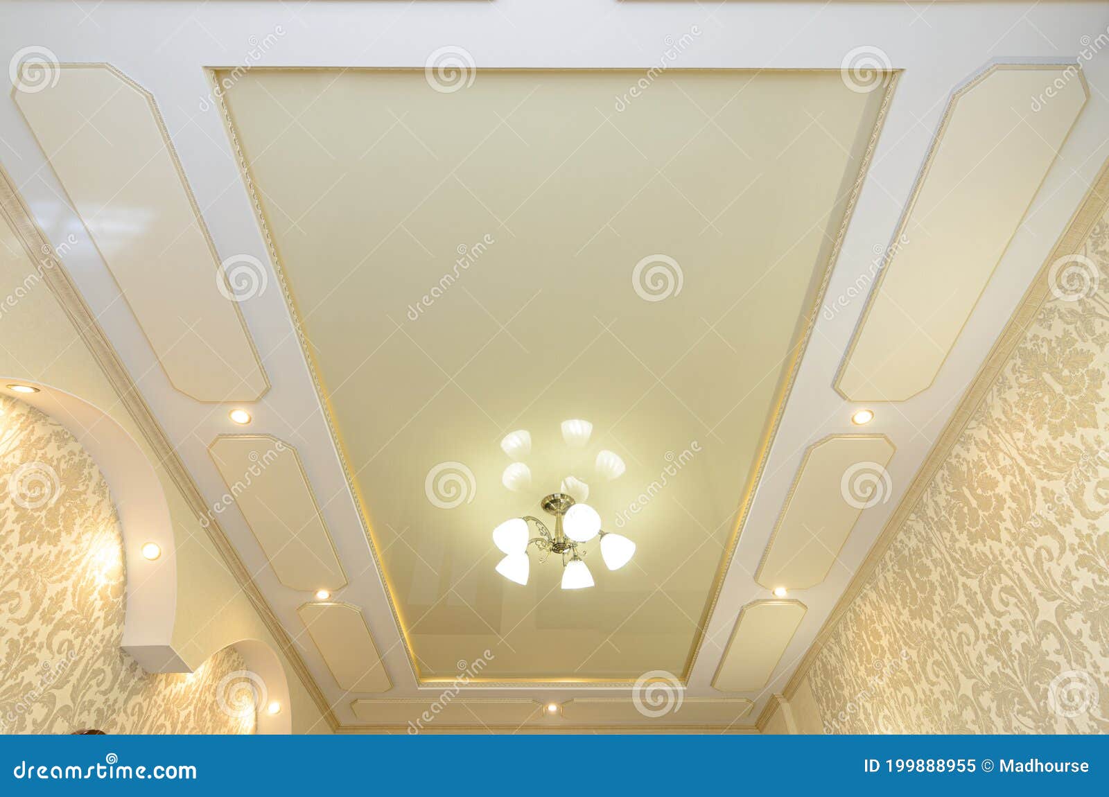 Beautiful Original Rich Multi-level Stretch Ceiling in the Interior of ...