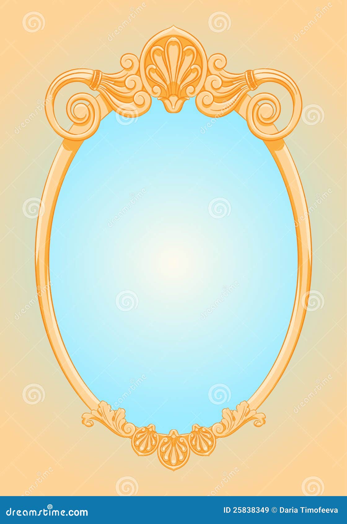 Beautiful Ornate Ellipse Frame Stock Vector - Illustration of ...