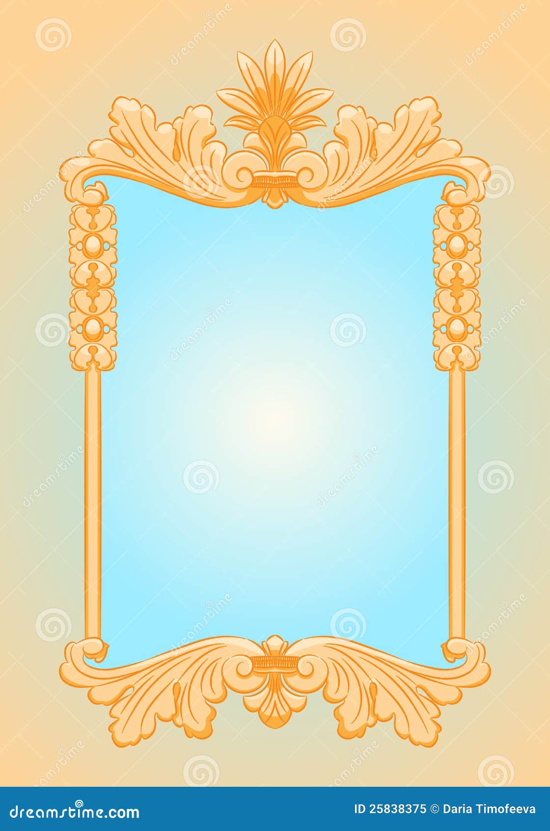 Beautiful Ornate Rectangle Frame Stock Vector - Illustration of blossom ...