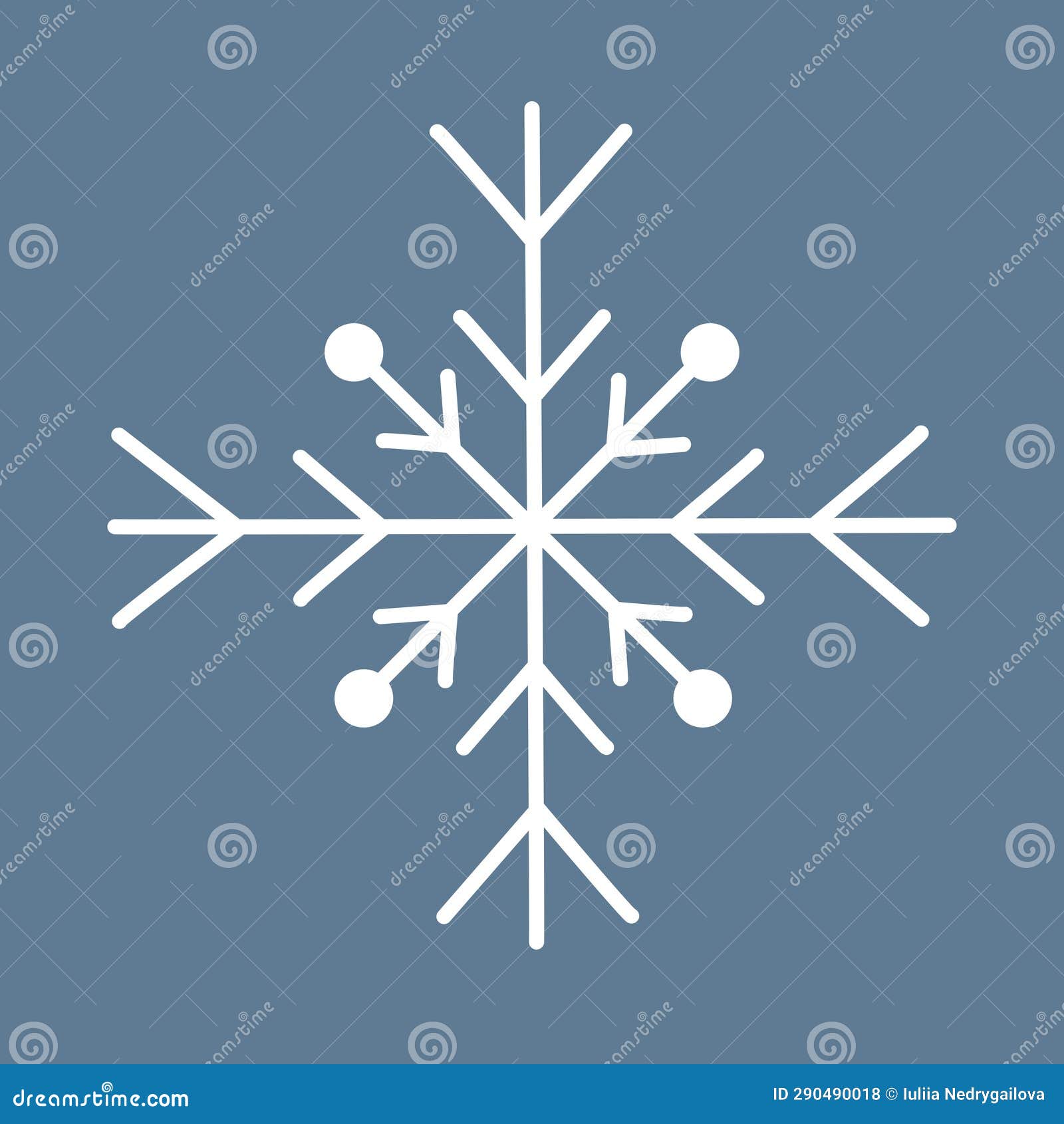 Beautiful Ornate Snowflake, Winter Design Element, Flat Vector Stock ...