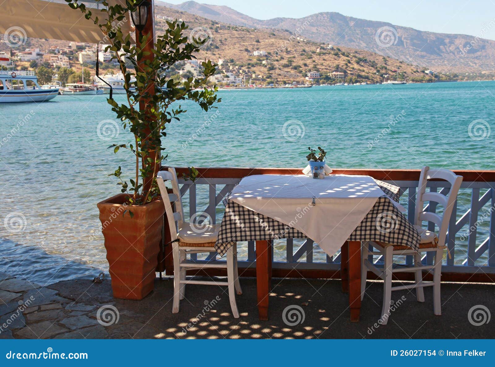 Beautiful Outdoor Restaurant (Crete, Greece) Stock Photo - Image of ...
