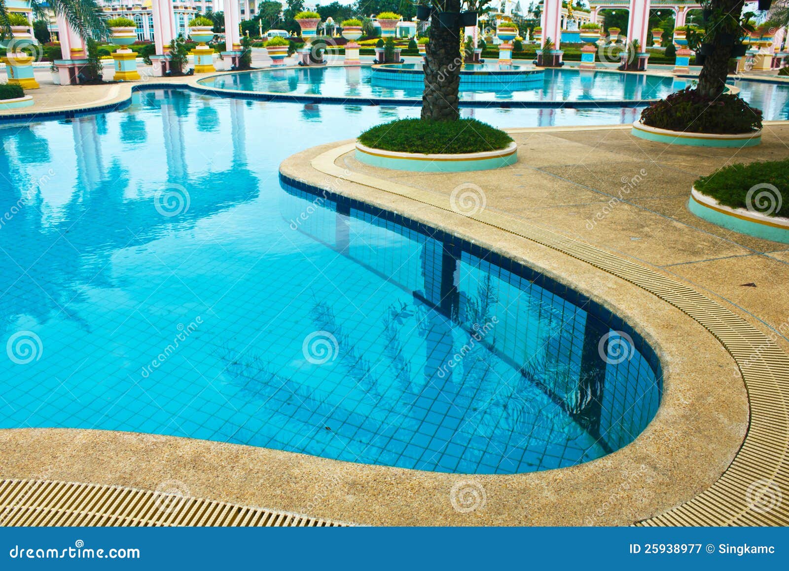 Beautiful Outdoors Swimming Pool Stock Image - Image of leisure, hotel ...