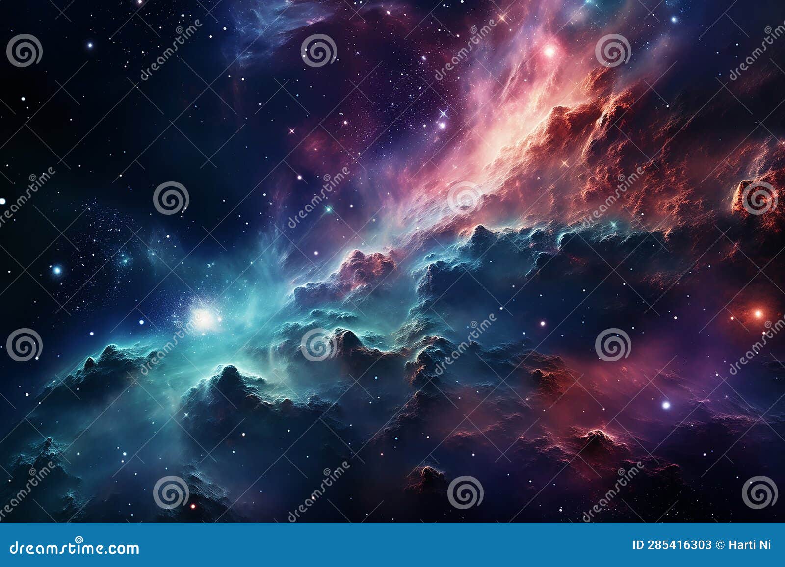 Beautiful Outer Space View with Shining Nebula and Stars Galaxy in ...
