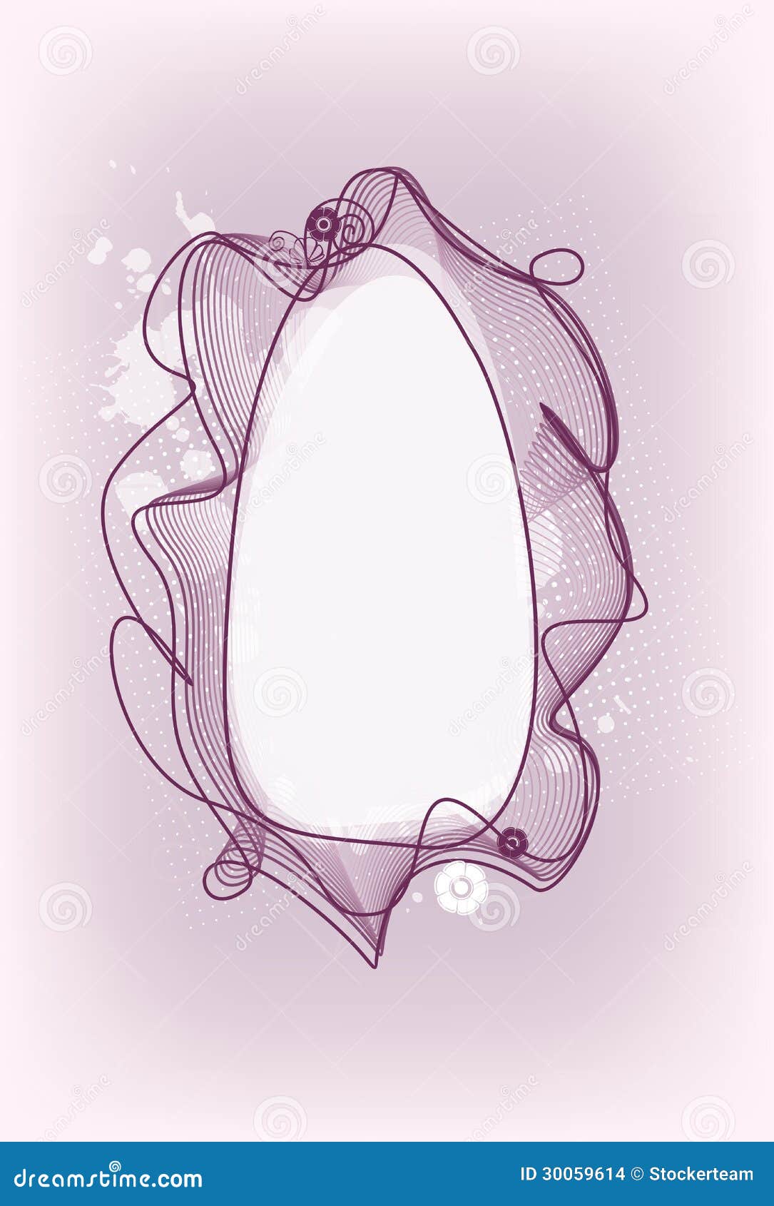 Beautiful Oval Frame with Curves Stock Illustration - Illustration of ...