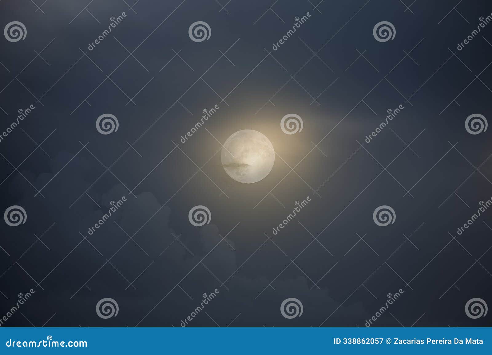 Overcast full moon night stock image. Image of space - 338862057