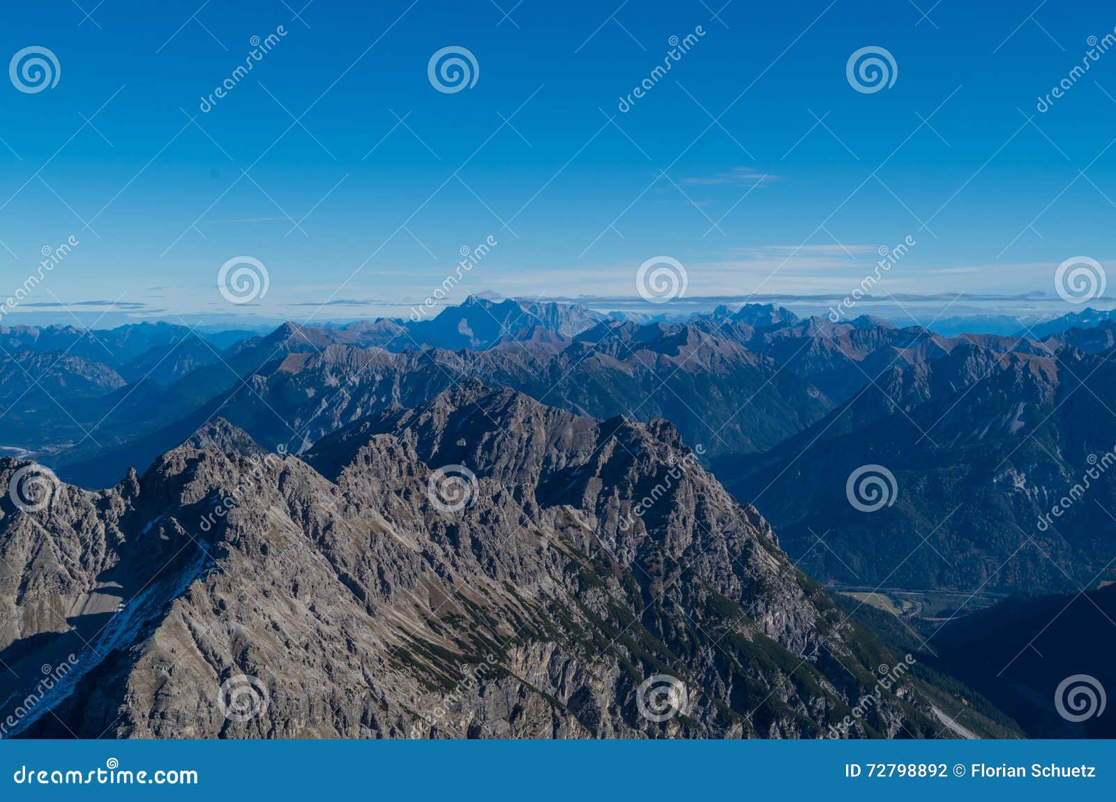 Beautiful Overview Over the Summits of Allgau Mountains Stock Photo ...