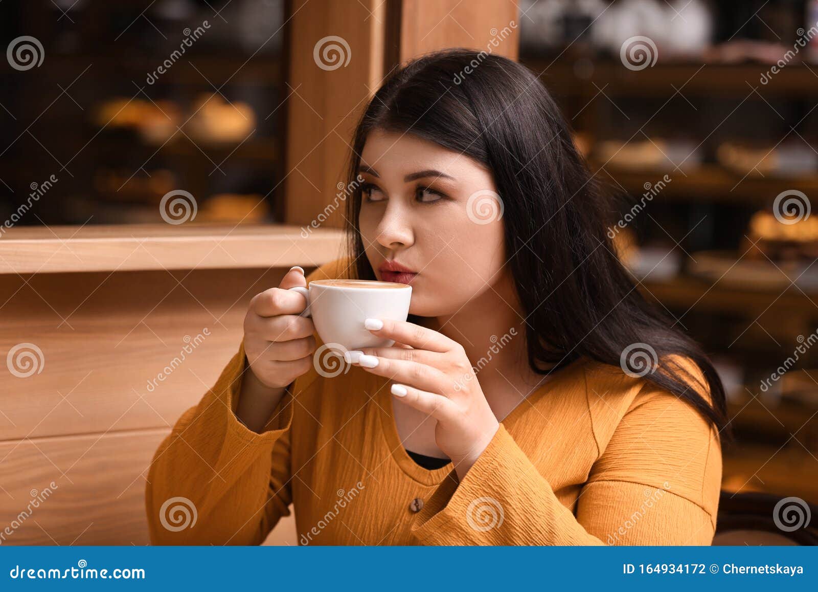 Beautiful Overweight Woman. Plus Size Model Stock Photo - Image of ...