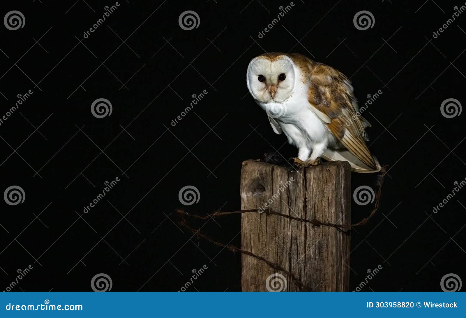 Beautiful Owl Resting Outdoors on the Dark Background Stock Photo ...
