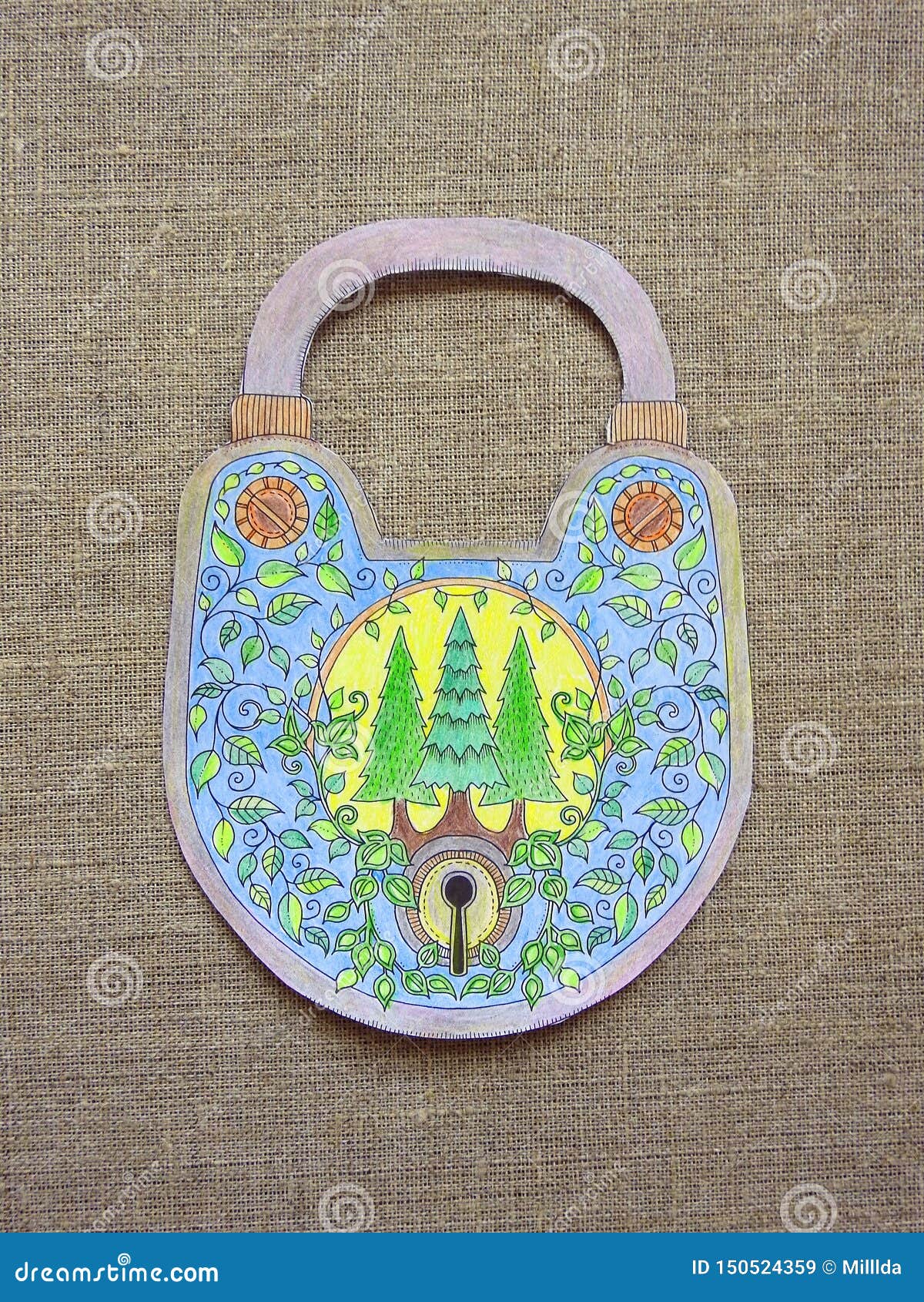 Lock Done from Paper and Colored with Different Colors Stock Image ...