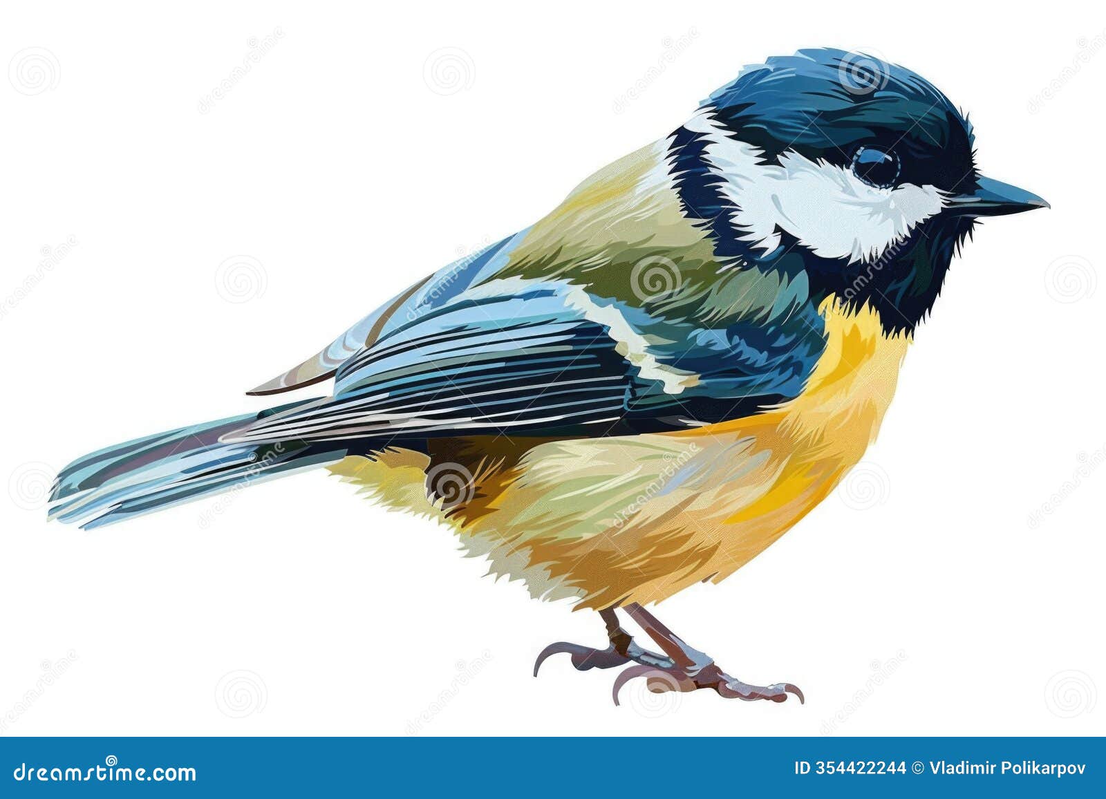 A Beautiful Painting of a Bird on a Plain White Background. Perfect for ...