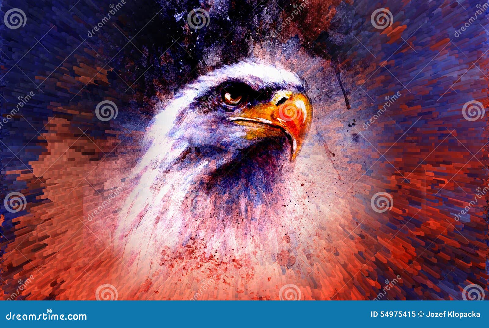 Beautiful Painting of Eagle on an Abstract Background,color with Stock ...