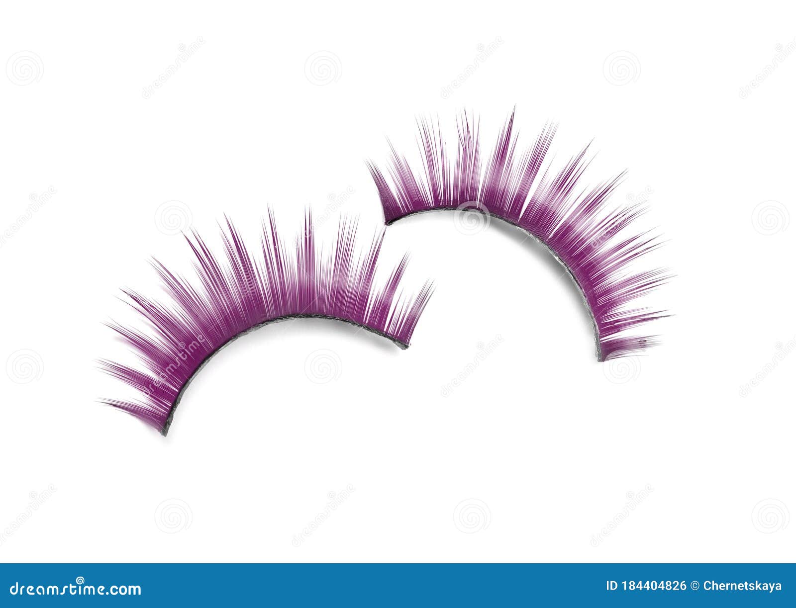 Beautiful Pair of Purple False Eyelashes on Background, Top View Stock ...
