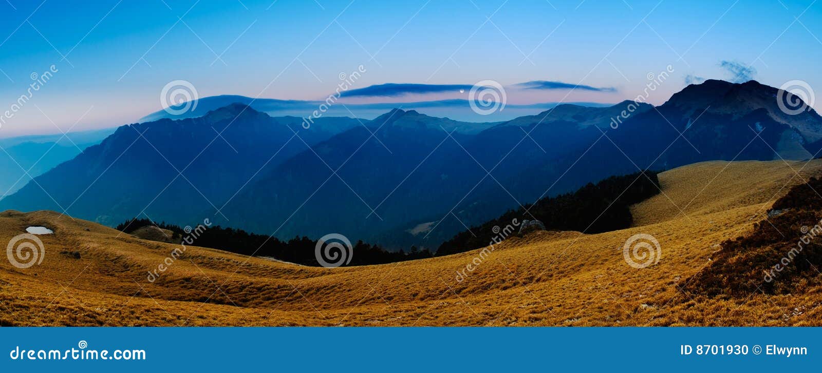 Beautiful Panorama Mountain Landscape with Golden Stock Photo - Image ...