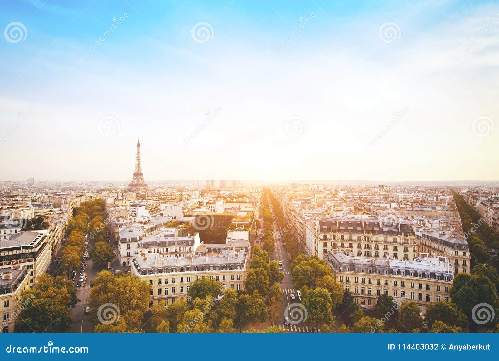 Panorama of Paris with Eiffel Tower, France Editorial Photography ...