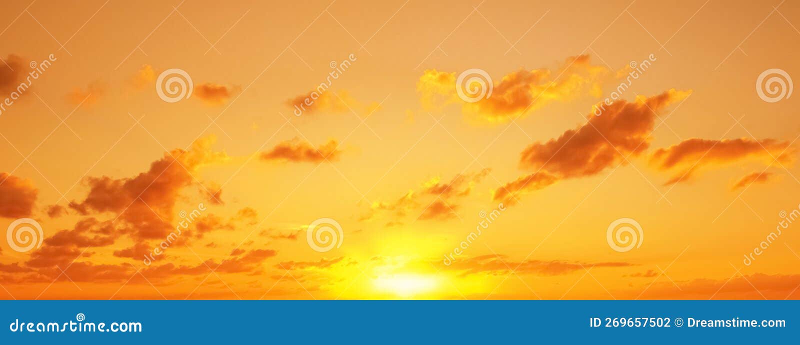 Beautiful Panorama of Sky with Clouds at Sunset. Banner Design Stock ...