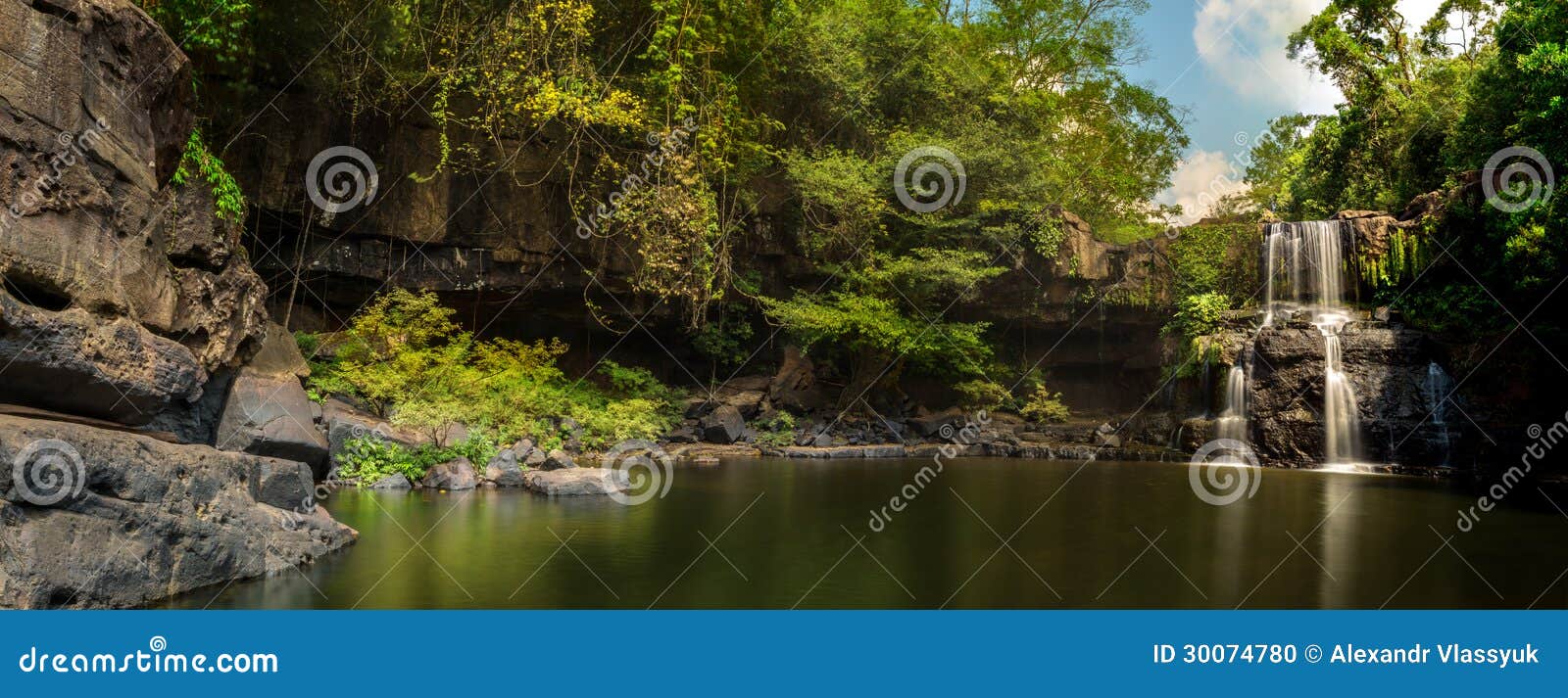 Beautiful Panorama of Waterfalls Stock Photo - Image of outdoors ...