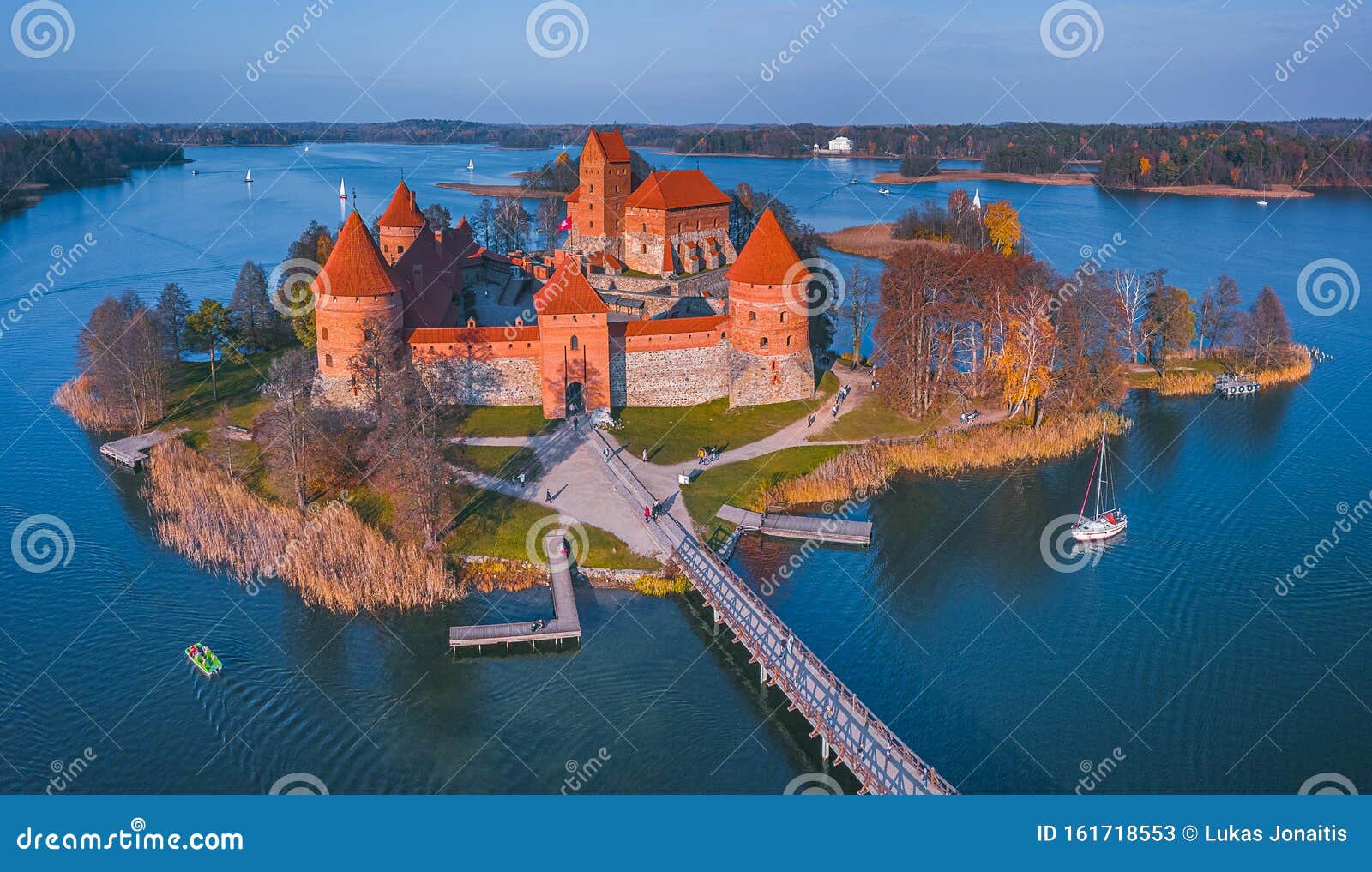 Beautiful Drone Landscape Image of Trakai Castle Stock Image - Image of ...