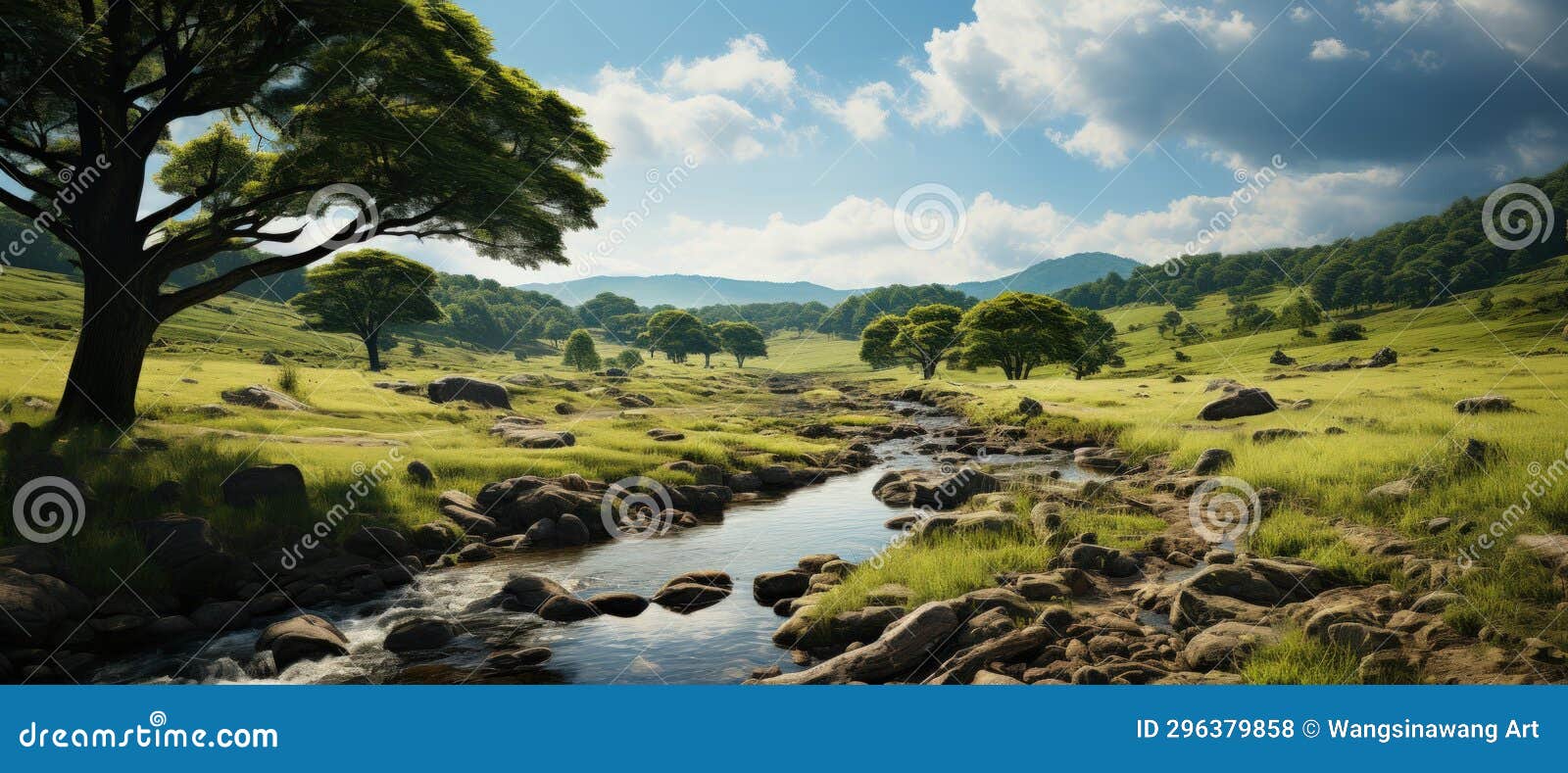 Beautiful Panoramic Landscape Image of a River Flowing through the ...