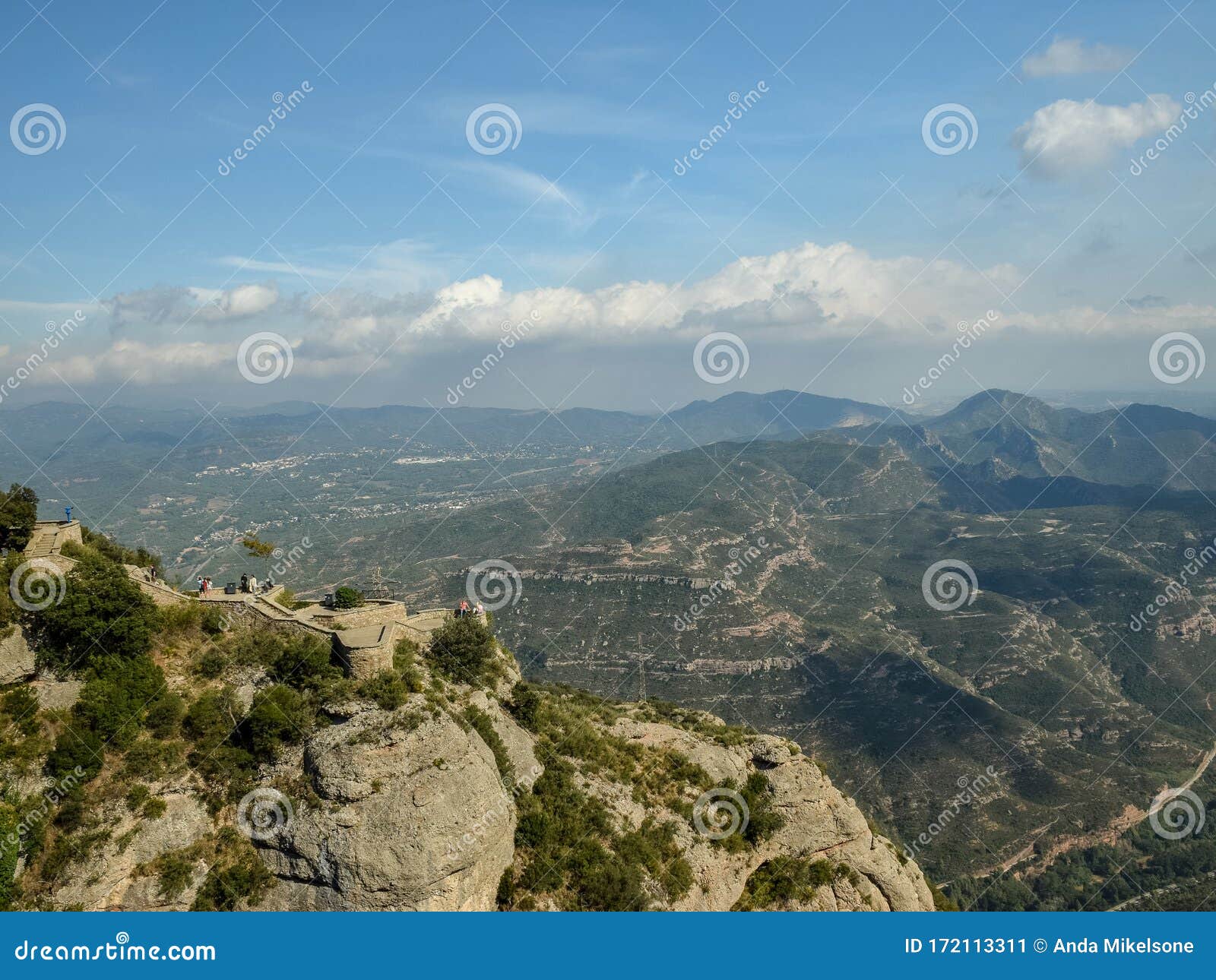 Panoramic Mountain Scenery, Distant Cloudy Horizon Stock Image - Image ...