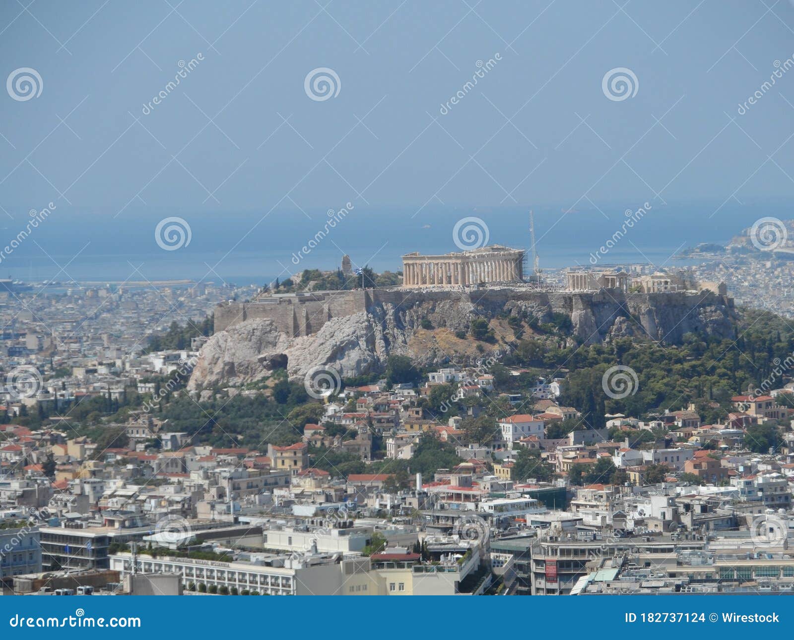 Beautiful Panoramic Scenery of the Athens in Greece Stock Photo - Image ...