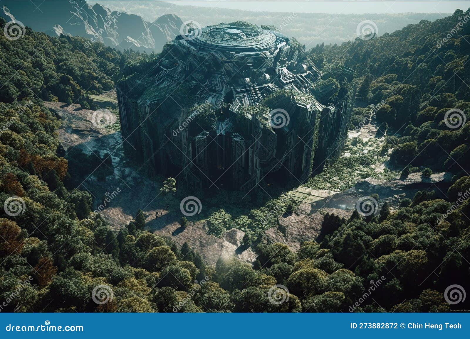 Beautiful Panoramic View of an Alien Planet in the Jungle, Generative ...