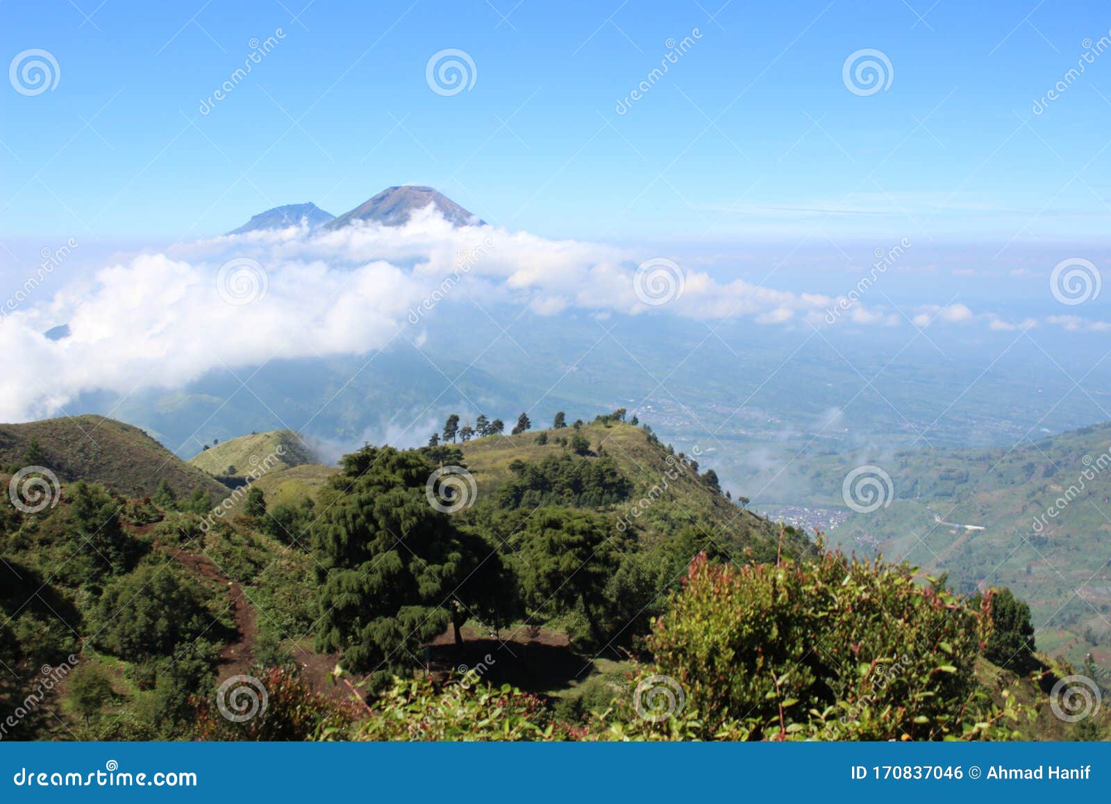 Morning at the Peak of Mount Merbabu Stock Photo - Image of beautiful ...