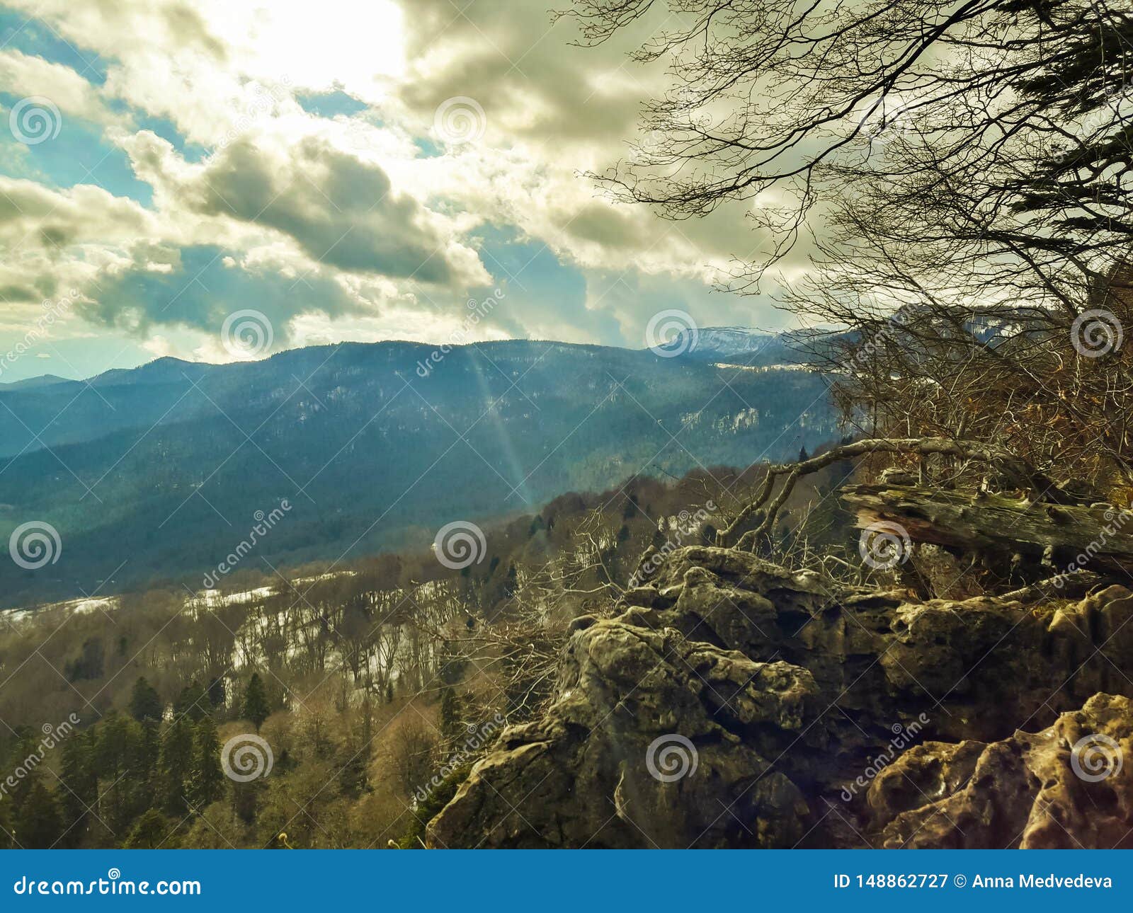 Beautiful Panoramic View of the Mountains Stock Image - Image of fall ...