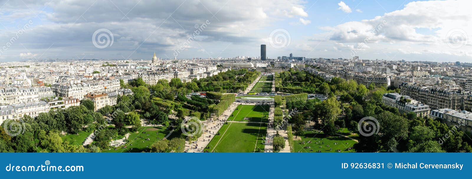 Beautiful Panoramic View of Paris City in Sunny Weather Stock Image ...