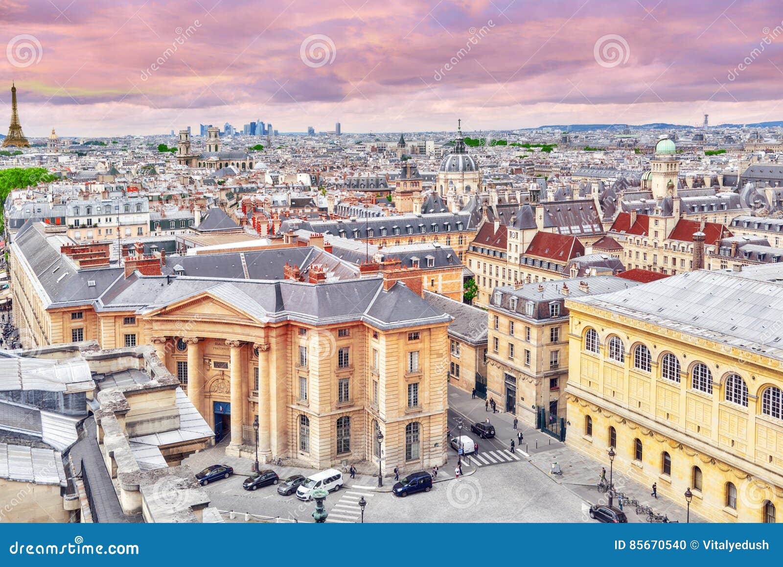 Beautiful Panoramic View of Paris from the Roof of the Pantheon ...