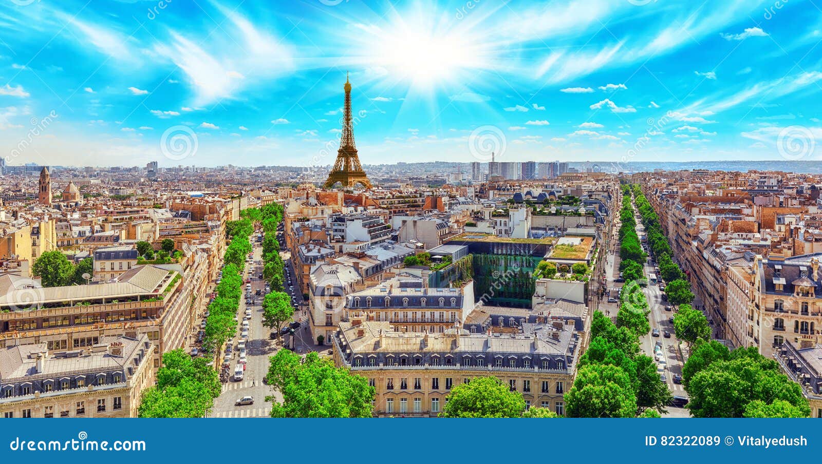 Beautiful Panoramic View of Paris . Editorial Stock Image - Image of ...
