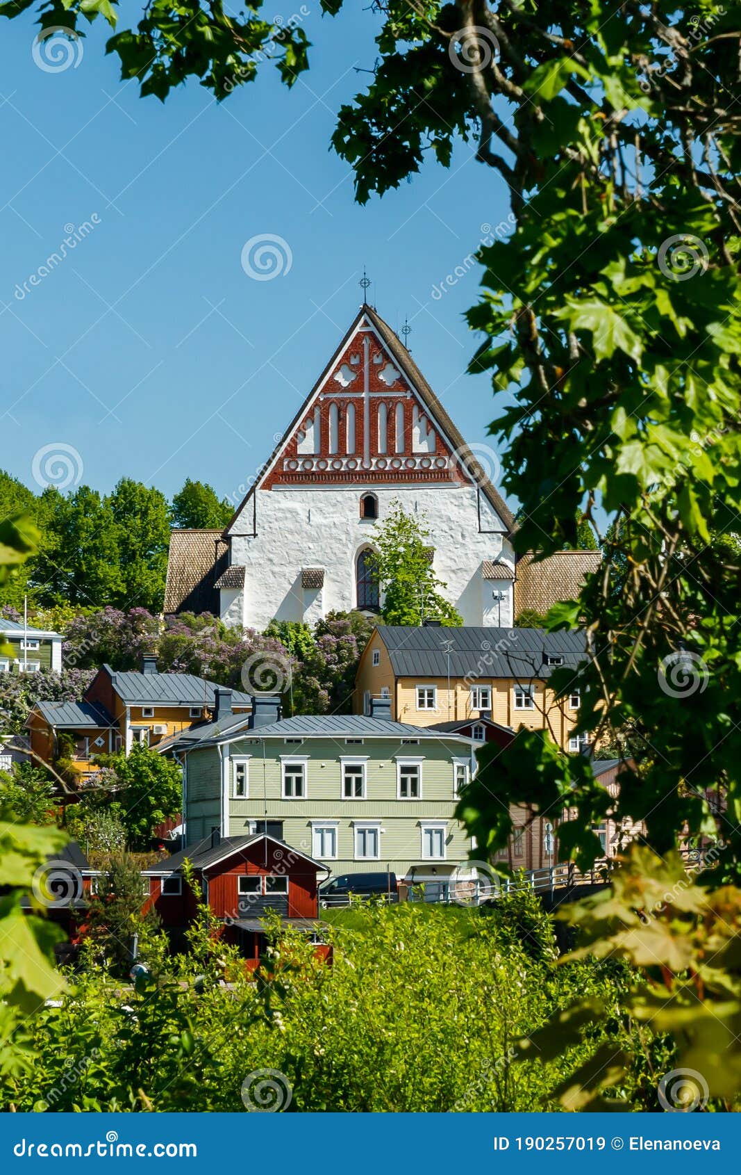 Beautiful Panoramic View of Porvoo Cathedral and Old Town of Porvoo ...