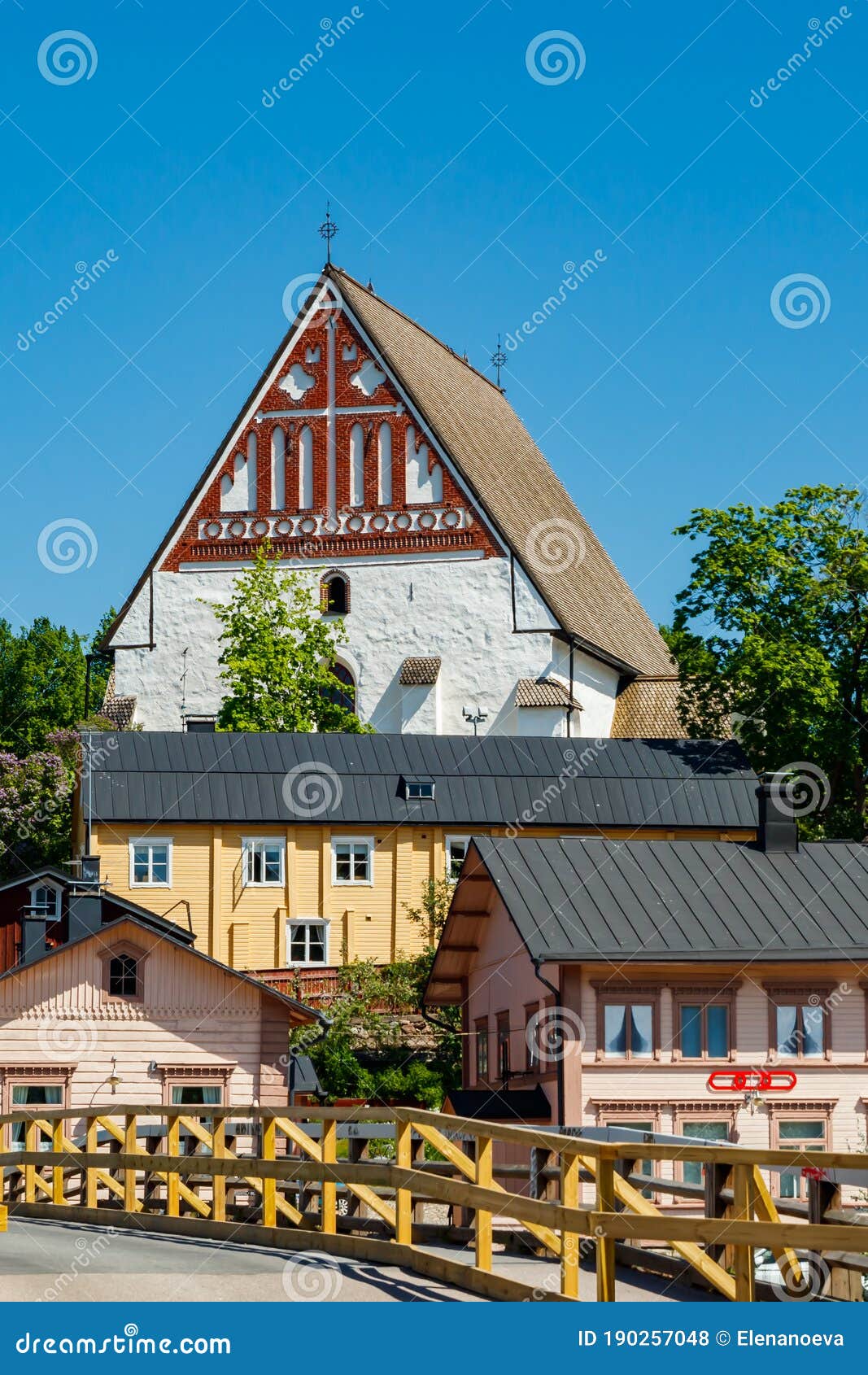 Beautiful Panoramic View of Porvoo Cathedral and Old Town of Porvoo ...