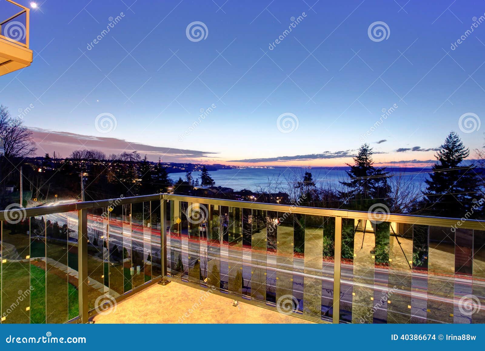 Beautiful Panoramic View from Walkout Deck. Stock Photo - Image of lake ...