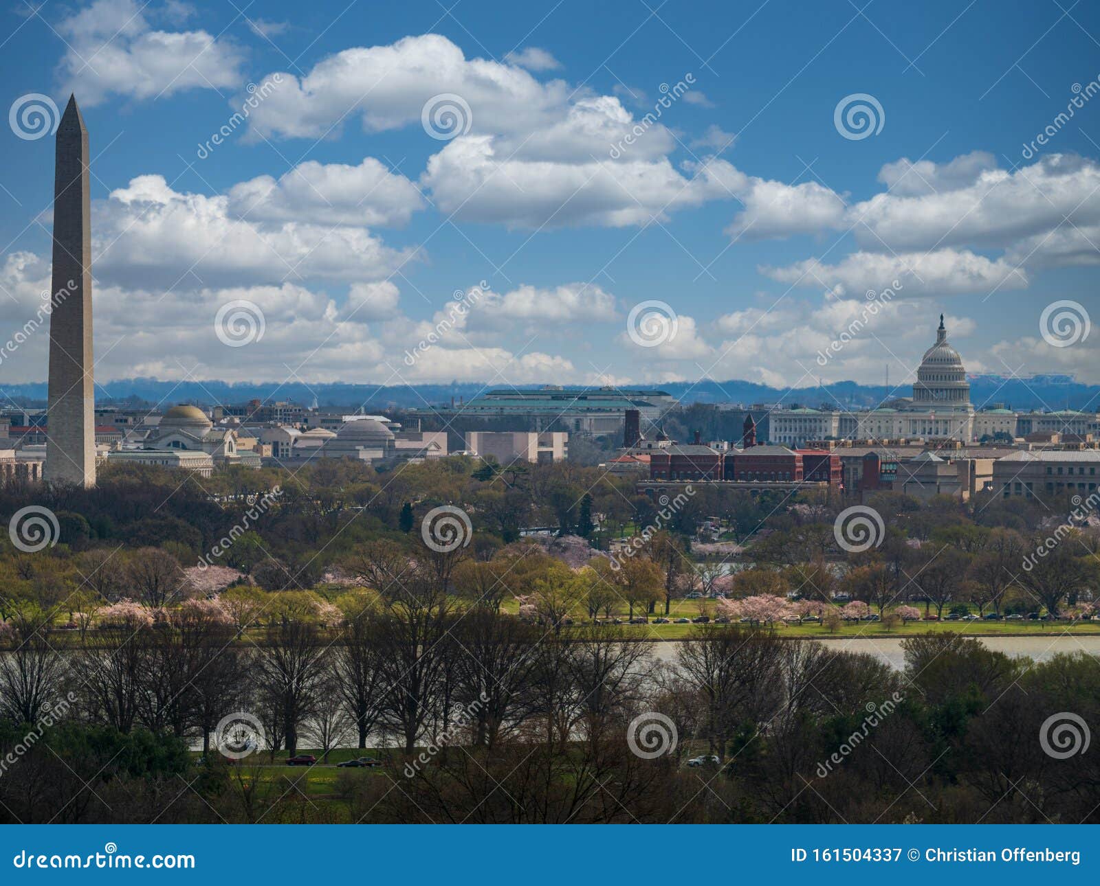 Beautiful Panoramic View of the Washington DC Skyline with the ...