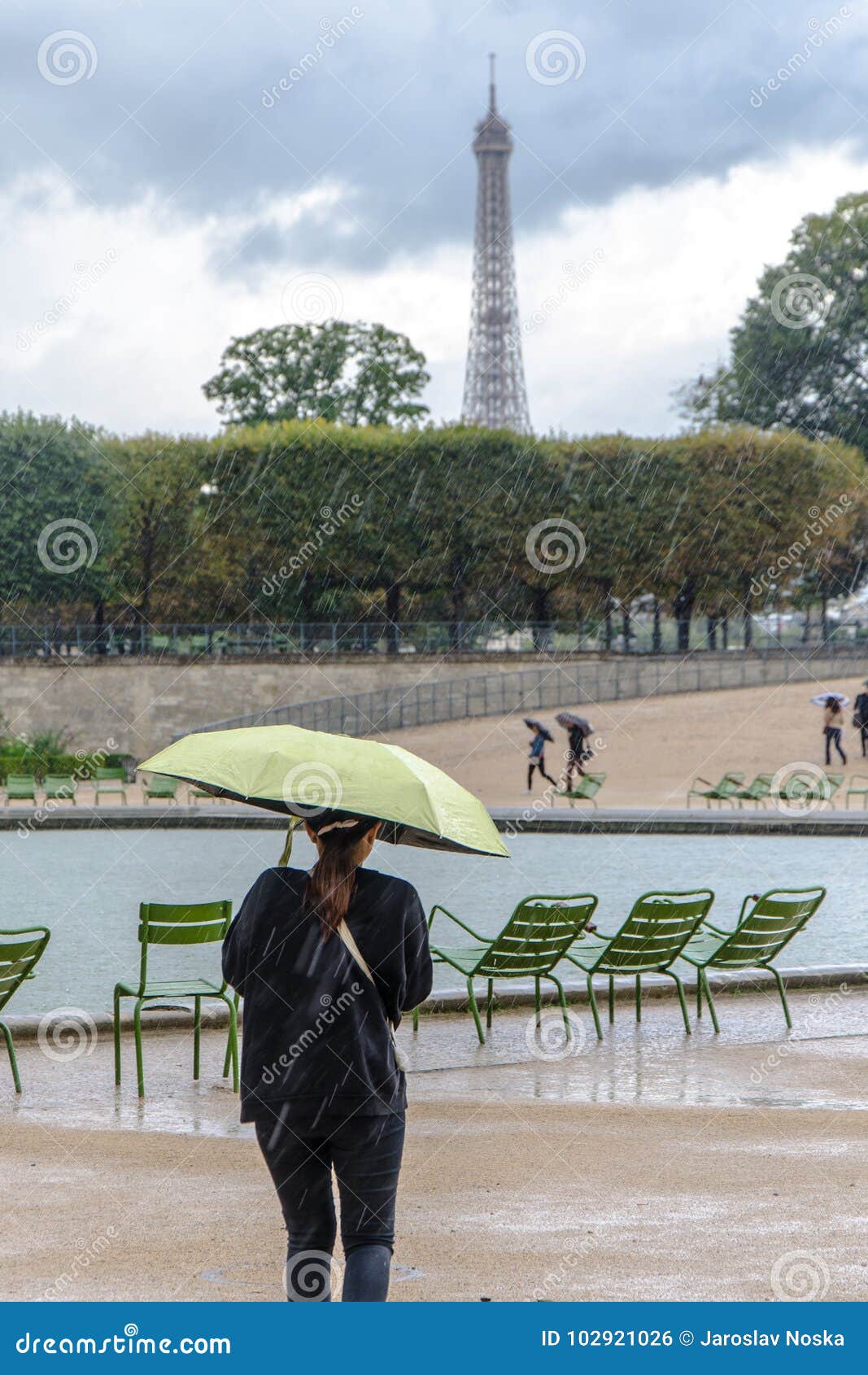 Paris in the rain editorial photo. Image of european - 102921026