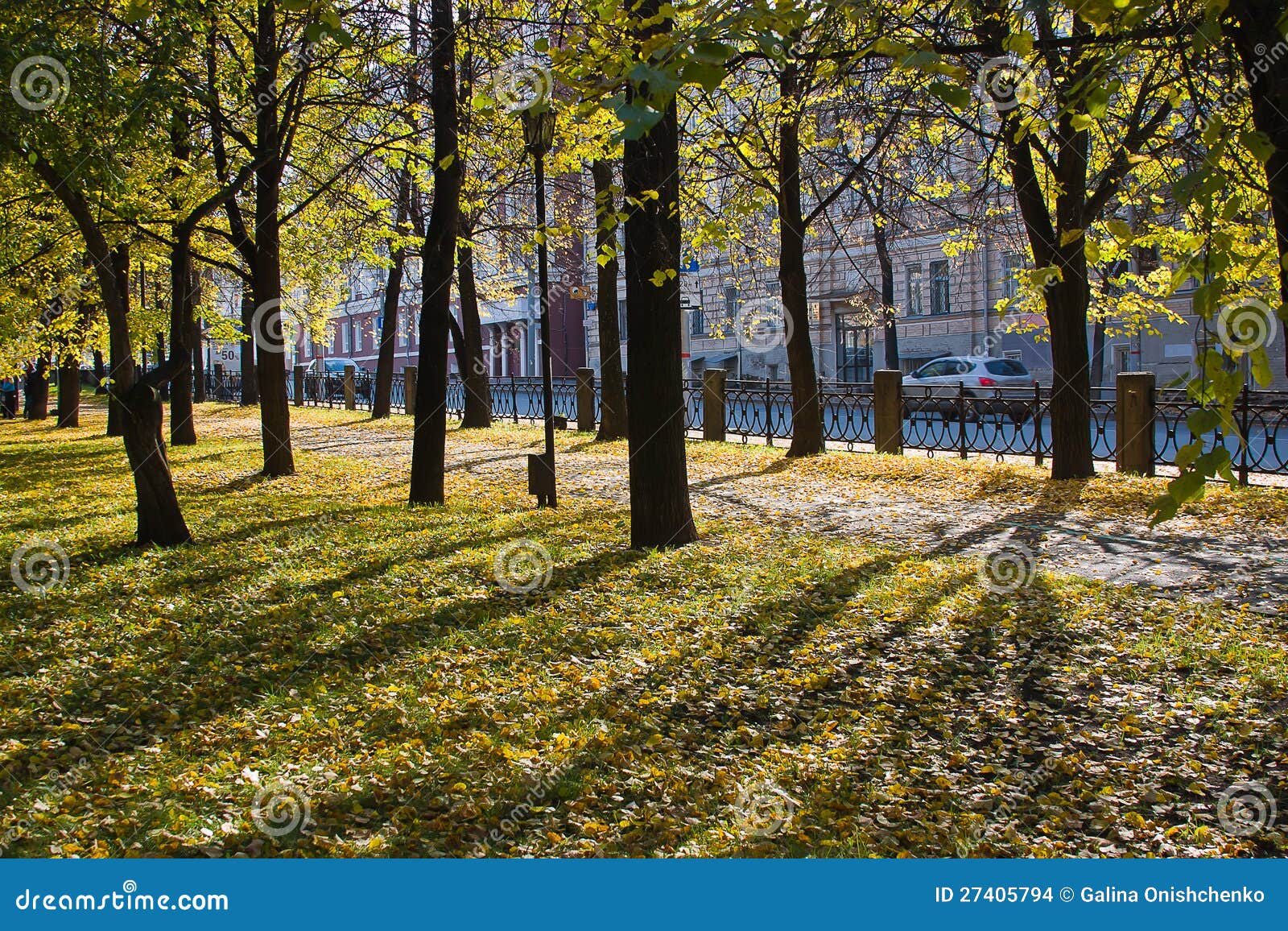 Beautiful Park in an Autumn Sunny Day Stock Photo - Image of coloured ...